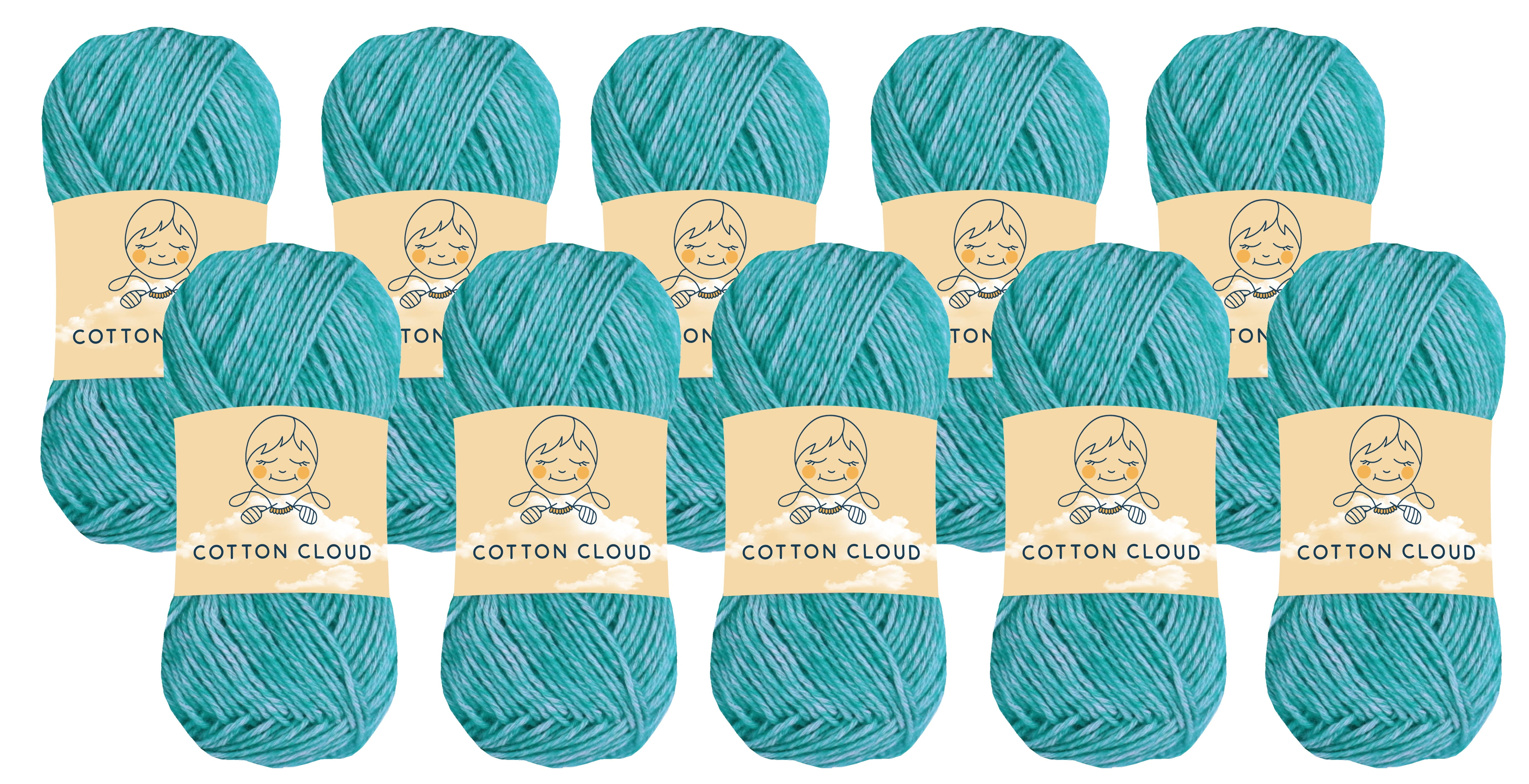 10 pack Cotton Cloud Yarn by Yonkey Monkey Knit & Crochet Yarn (16 ...