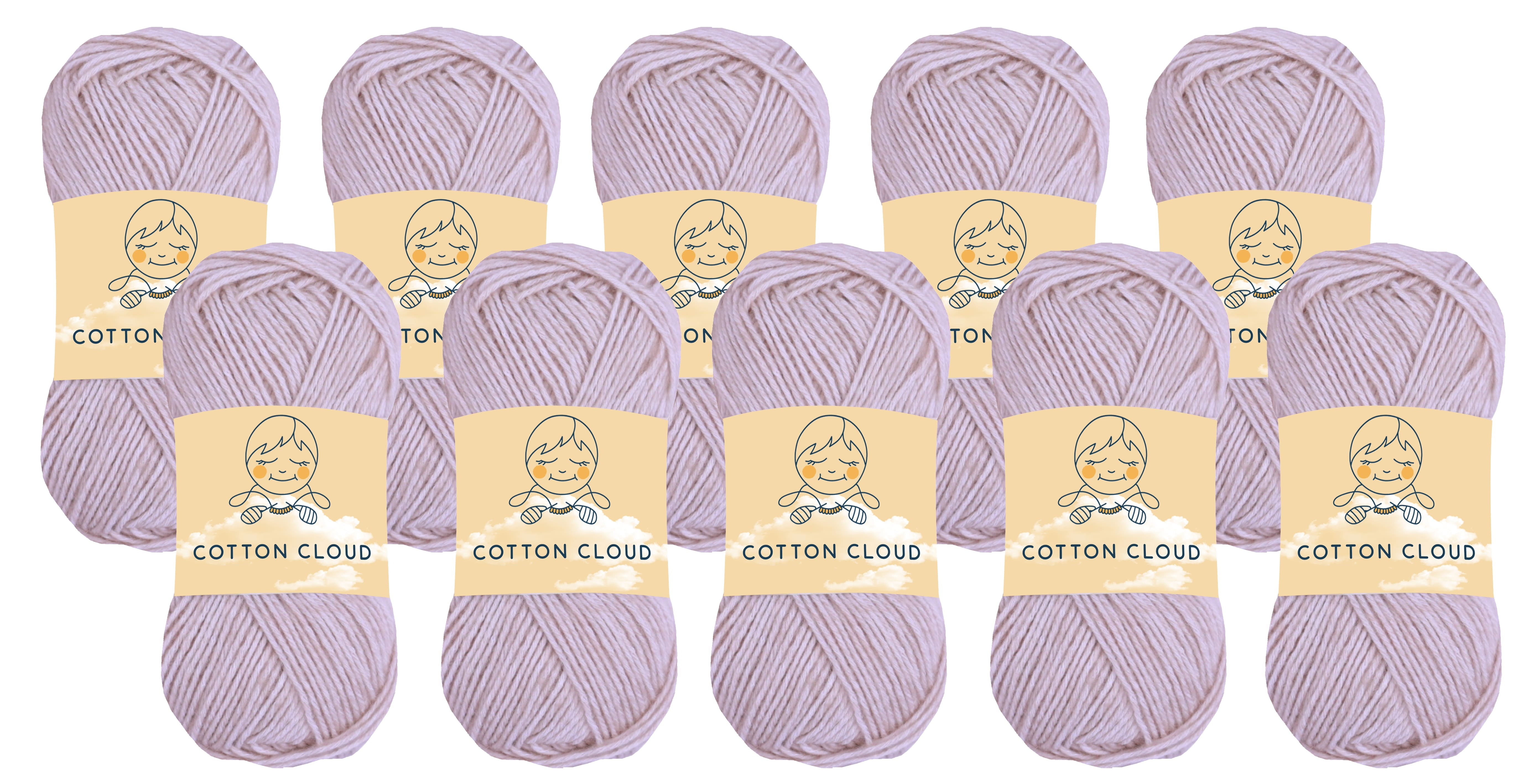 10 pack Cotton Cloud Yarn by Yonkey Monkey Knit & Crochet Yarn (18 ...