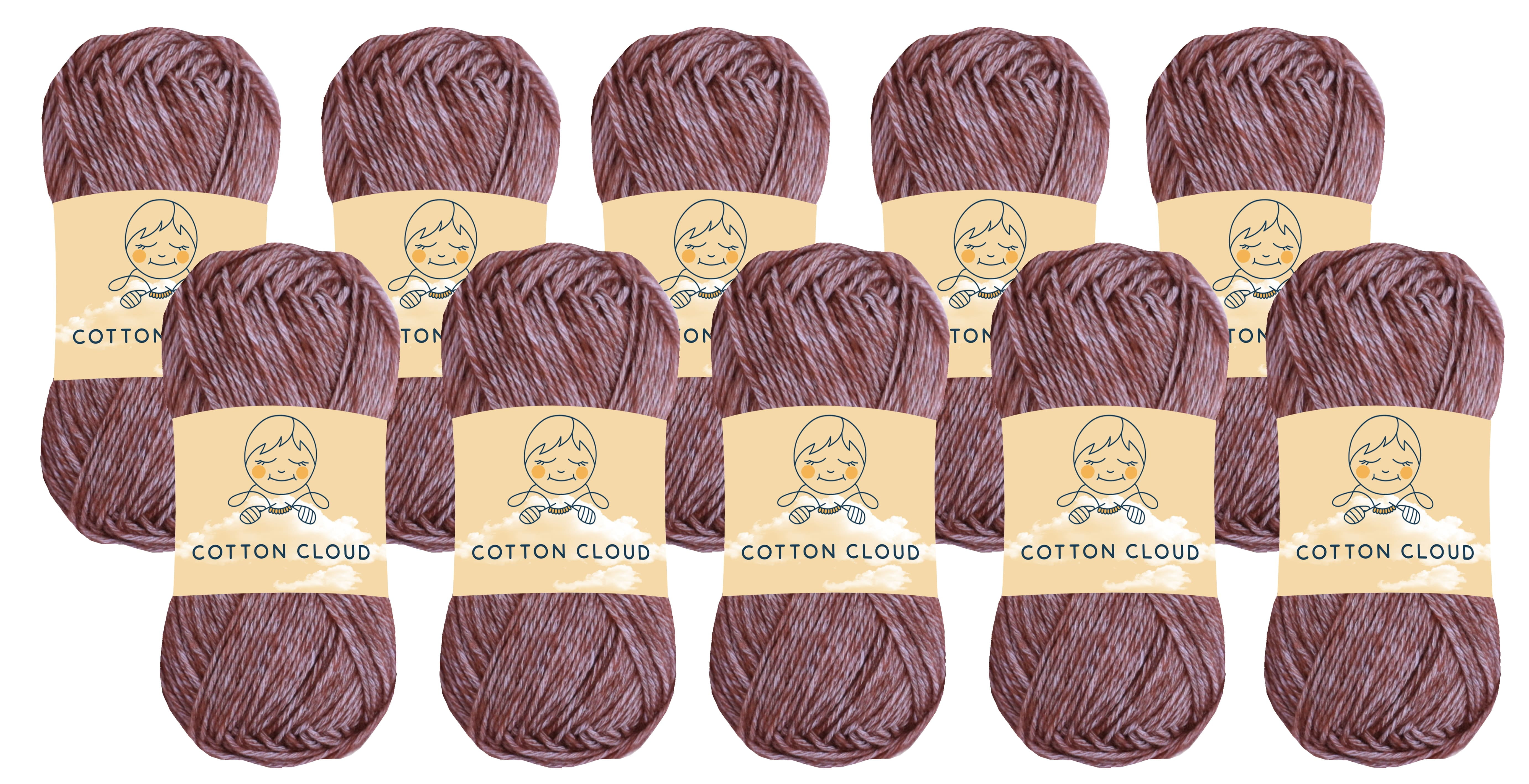 10 pack Cotton Cloud Yarn by Yonkey Monkey Knit & Crochet Yarn (26 ...