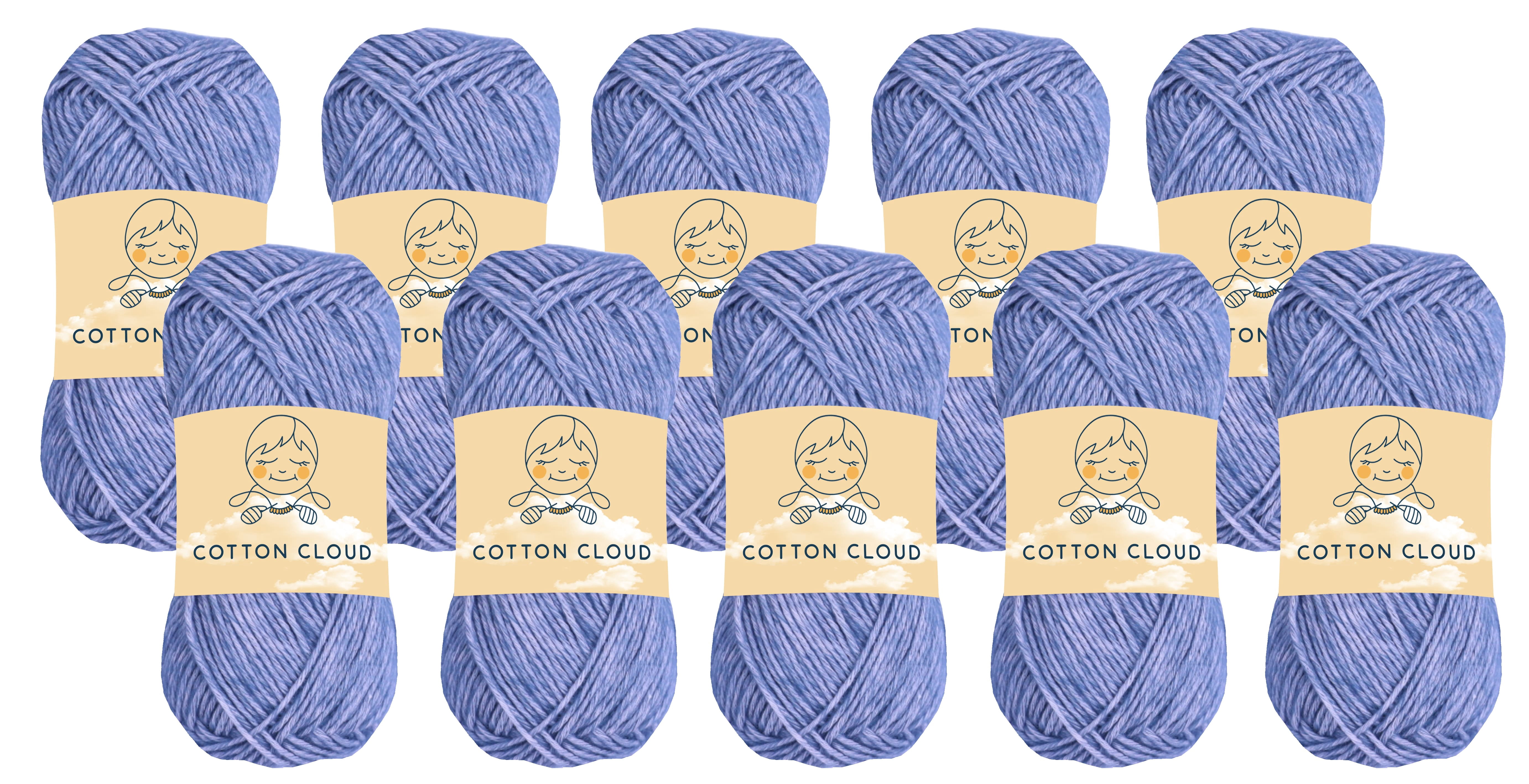 10 pack Cotton Cloud Yarn by Yonkey Monkey Knit & Crochet Yarn (36 ...
