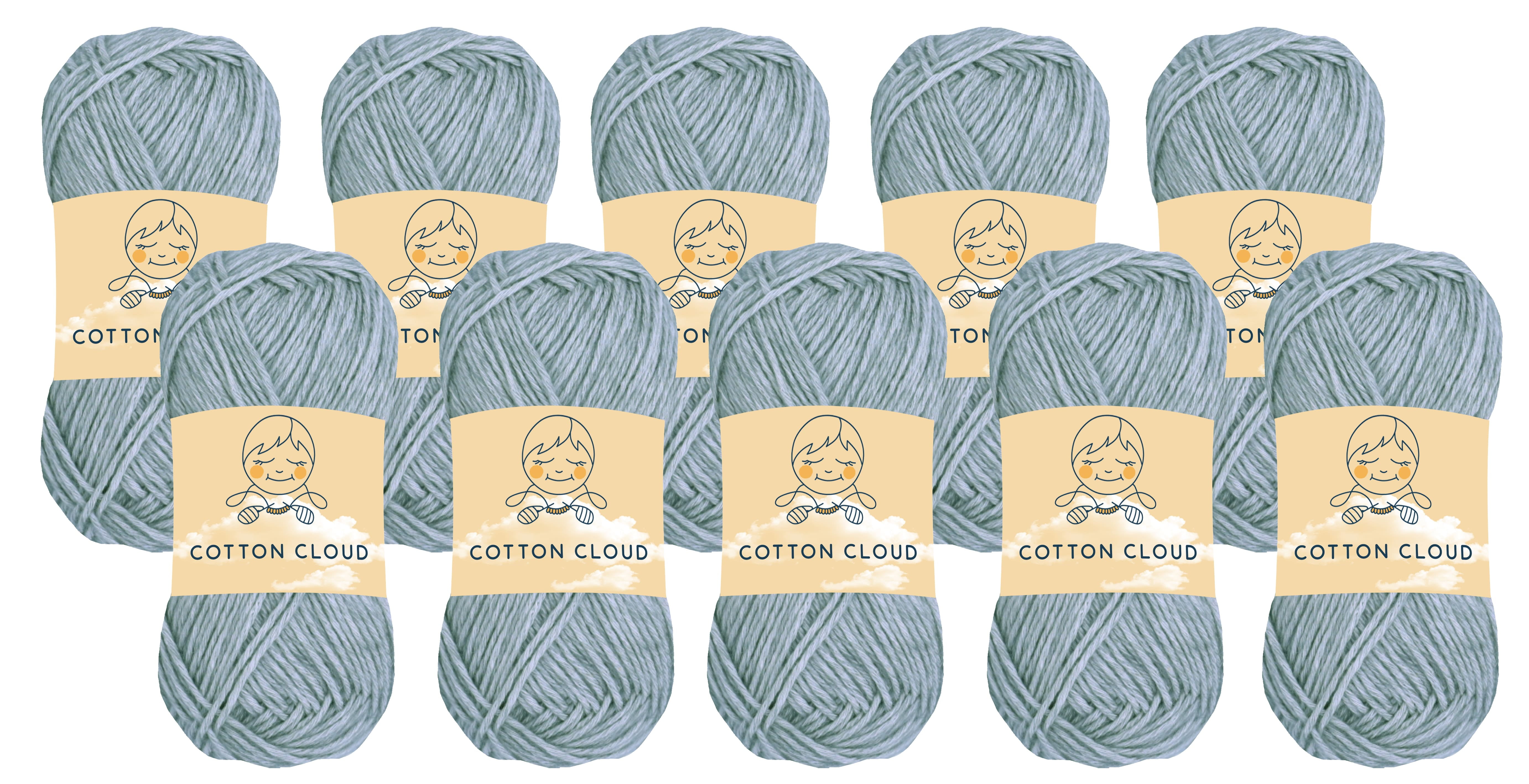 10 pack Cotton Cloud Yarn by Yonkey Monkey Knit & Crochet Yarn (38 ...