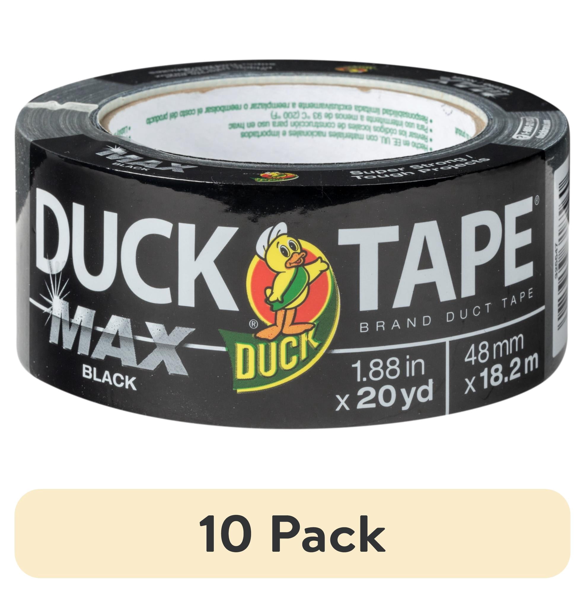(10 pack) Duck Max Strength Brand Duct Tape, 1.88 in. x 20 yd., Black ...