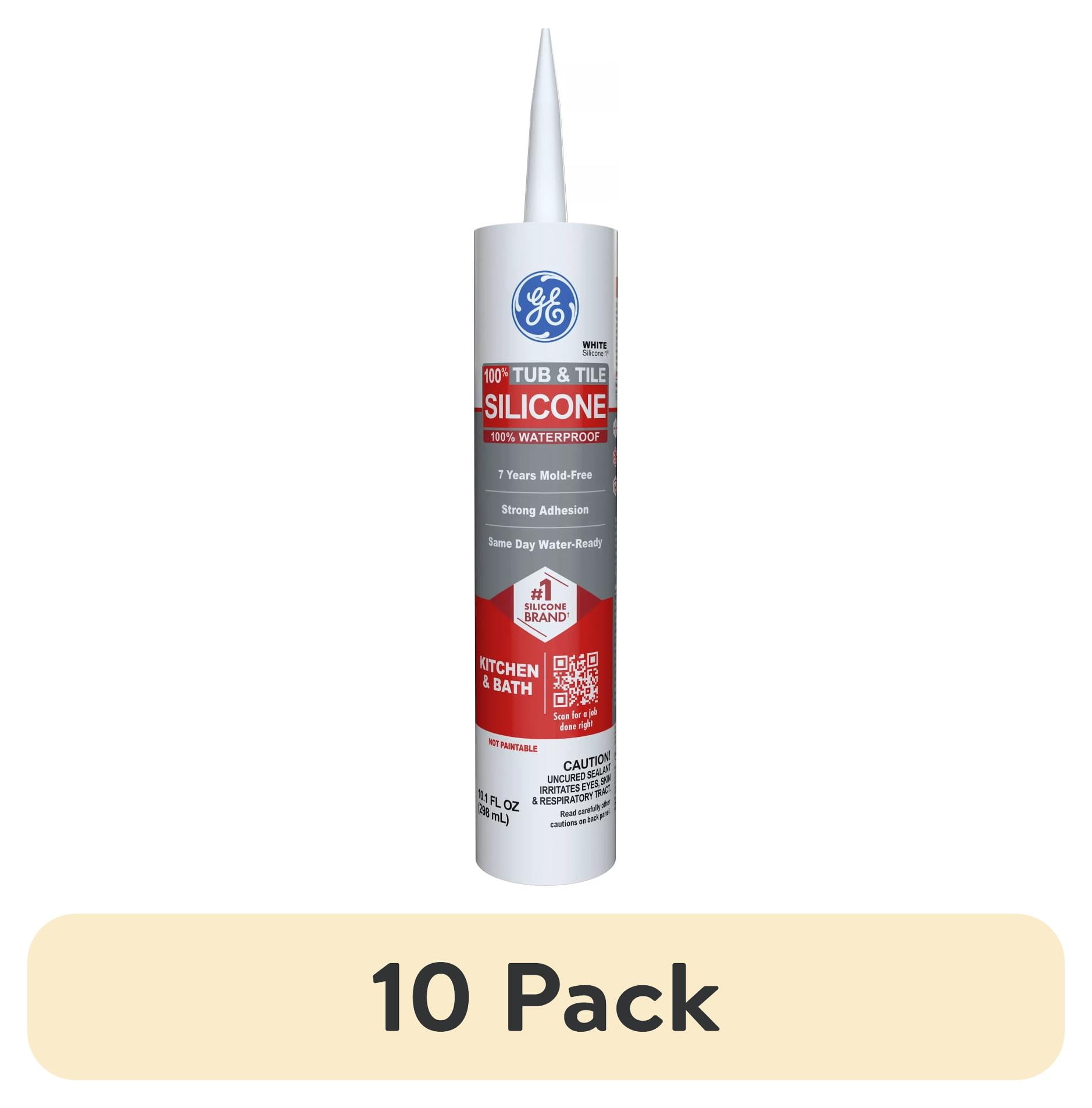 (10 pack) GE Silicone 1 Tub & Tile, Pack of 1, White 10.1 fl oz ...