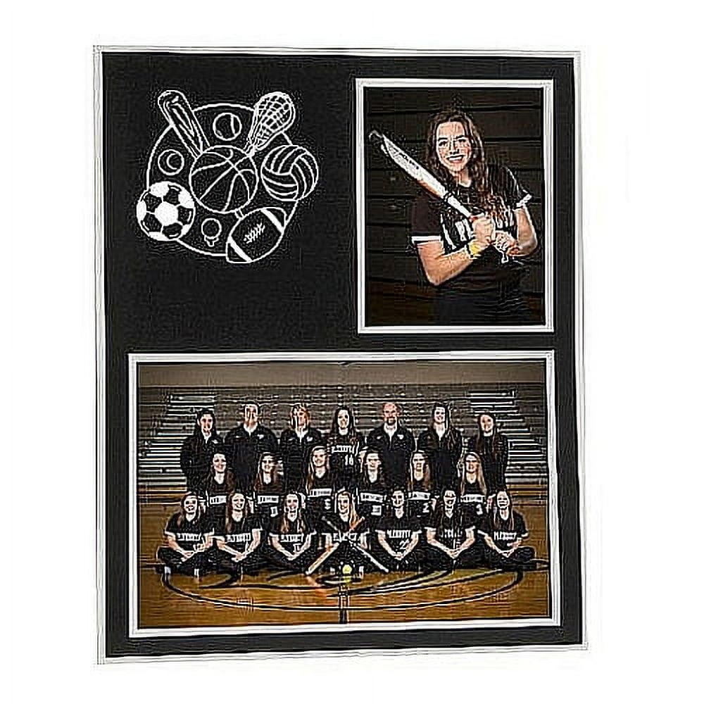 (10 pack) GROUP PORTRAIT ALL-SPORTS MATES Black cardstock 7x5 3one-half ...