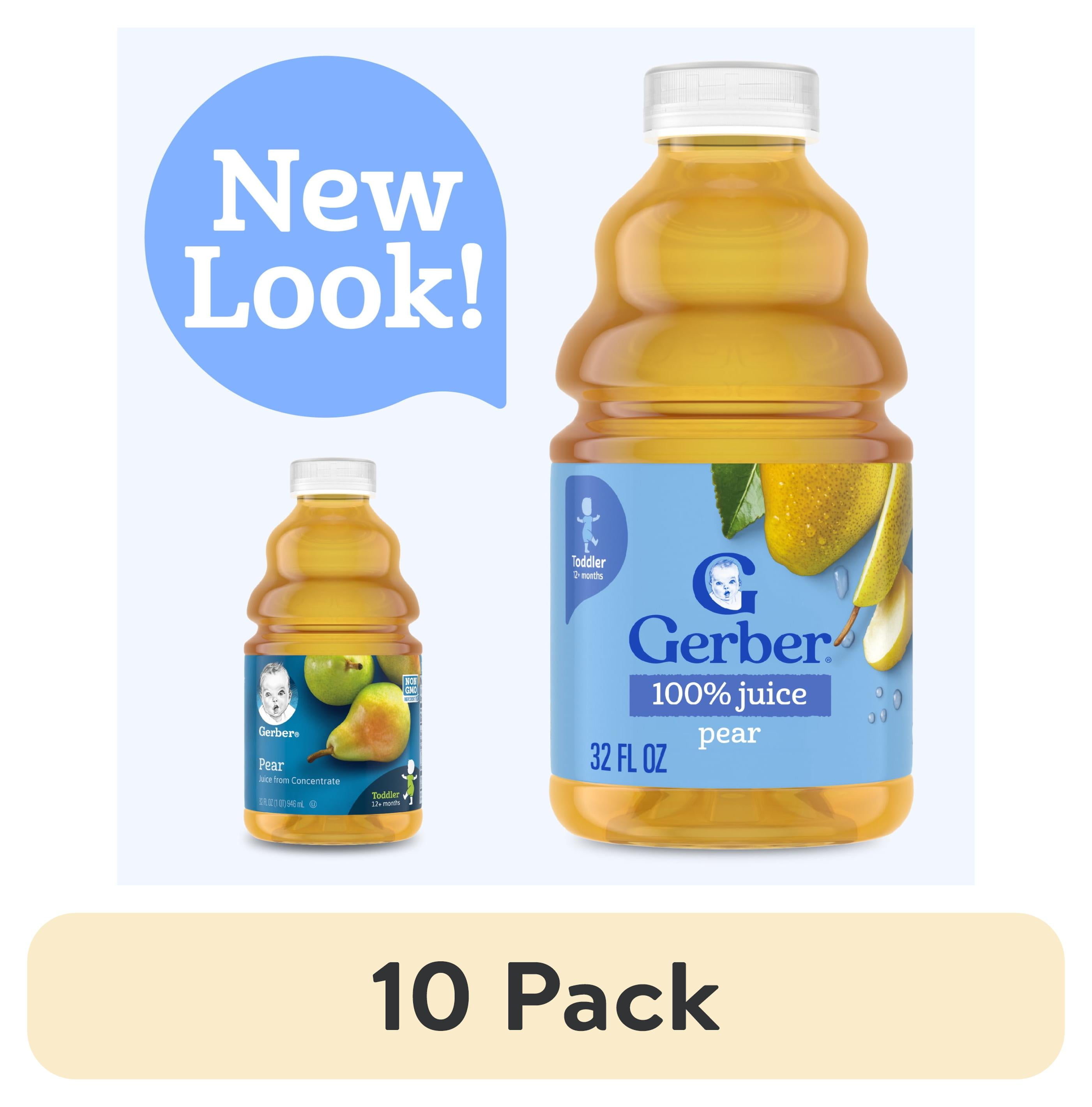 (10 pack) Gerber Pear Juice Fruit Juice, 32 fl oz Bottle - Walmart.com