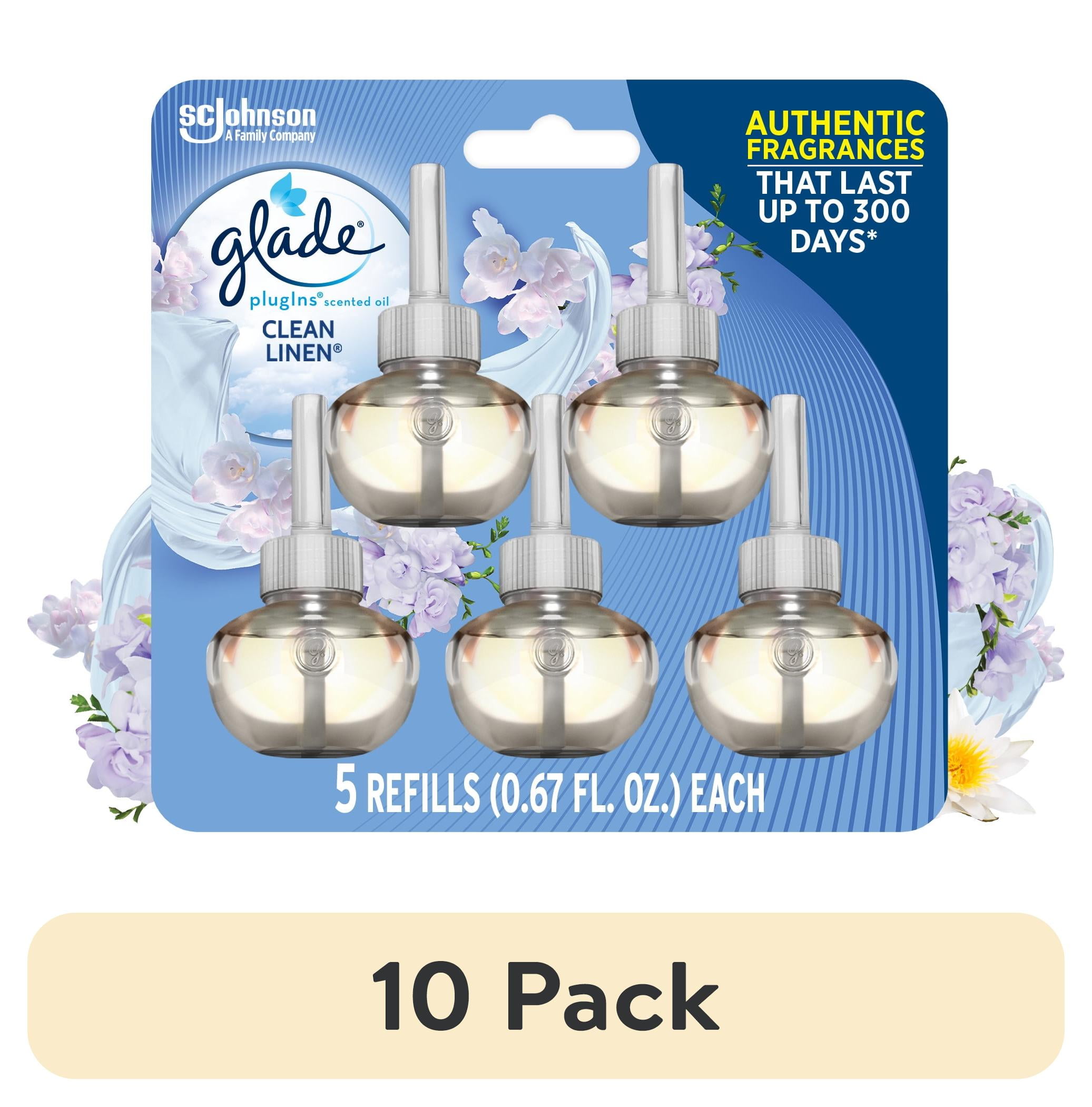 (10 pack) Glade PlugIns Scented Oil, Clean Linen, Infused with ...