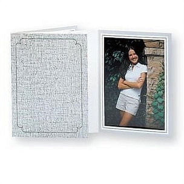 (10 pack) Gray Cardstock 8x10 photo folder frame w black foil border ...