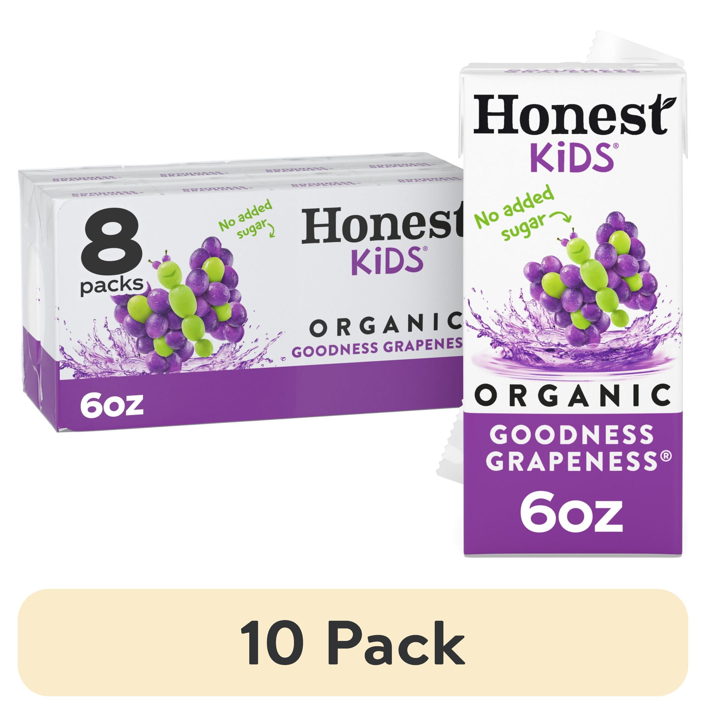 (10 pack) Honest Kids Goodness Grapeness Organic Juice Drink Cartons, 6 ...