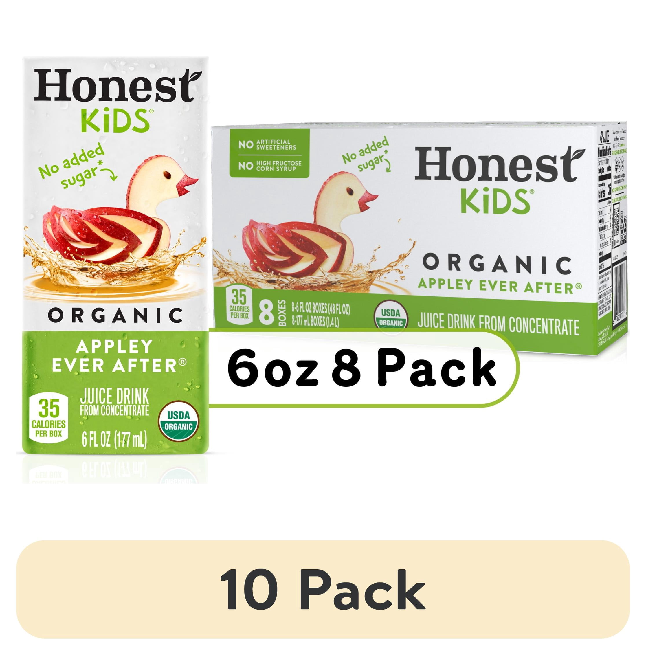 (10 pack) Honest Kids Organic Appley Ever After Fruit Juice, 6 fl oz, 8 ...