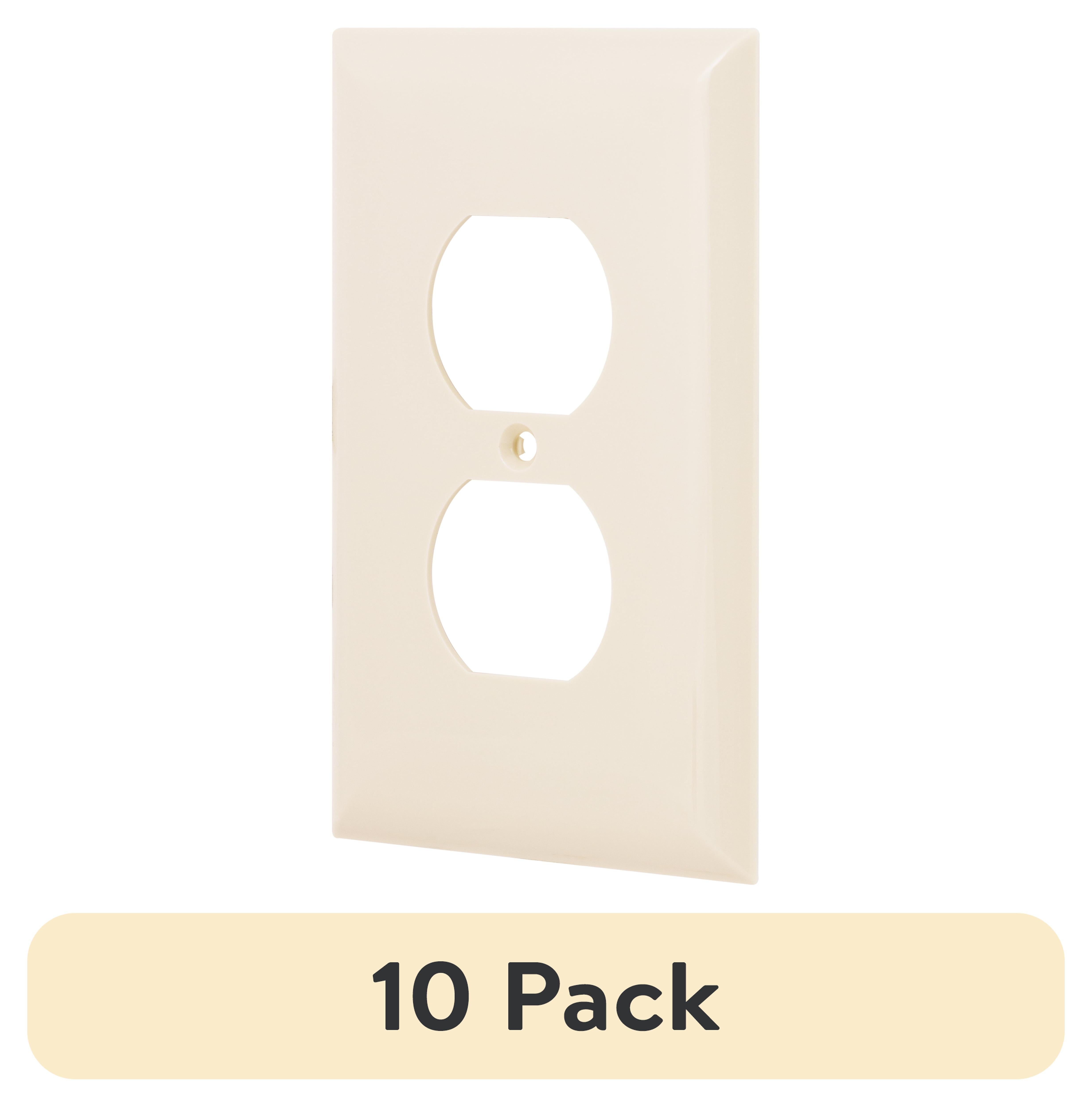 (10 pack) HyperTough Oversized Duplex Receptacle Wallplate, Light ...