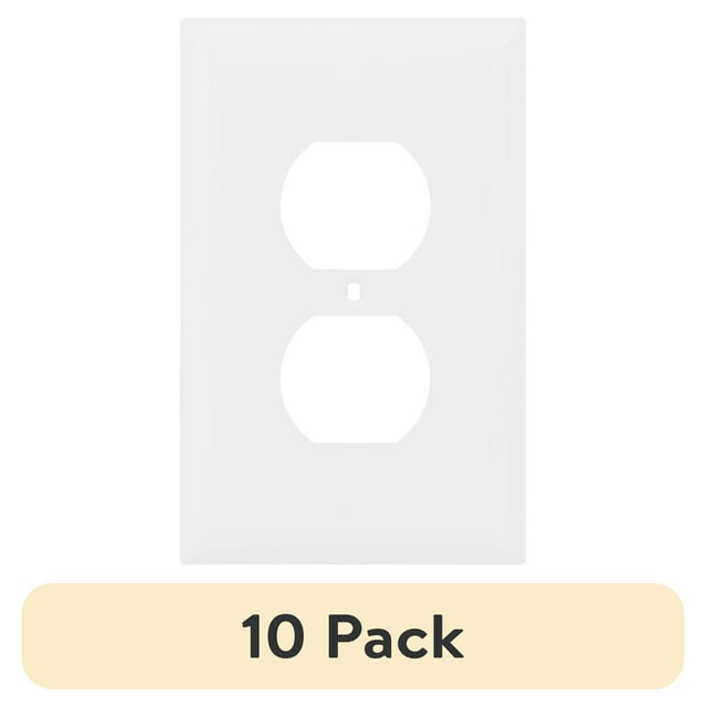 (10 pack) HyperTough Oversized Outlet Plate, Duplex Receptacle, 1 Gang ...