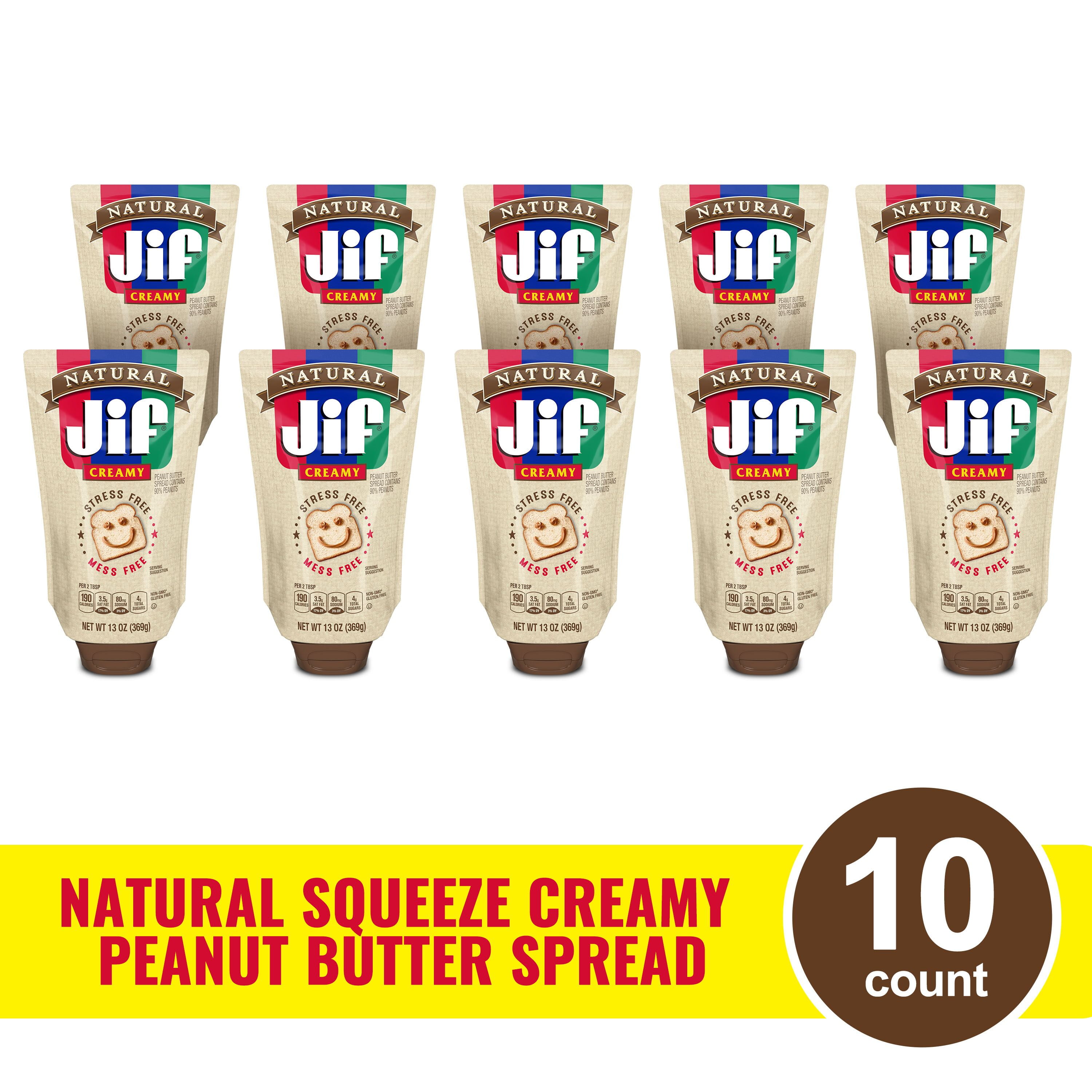 (10 pack) Jif 13 Ounce Natural Squeeze Pouch - Walmart.com