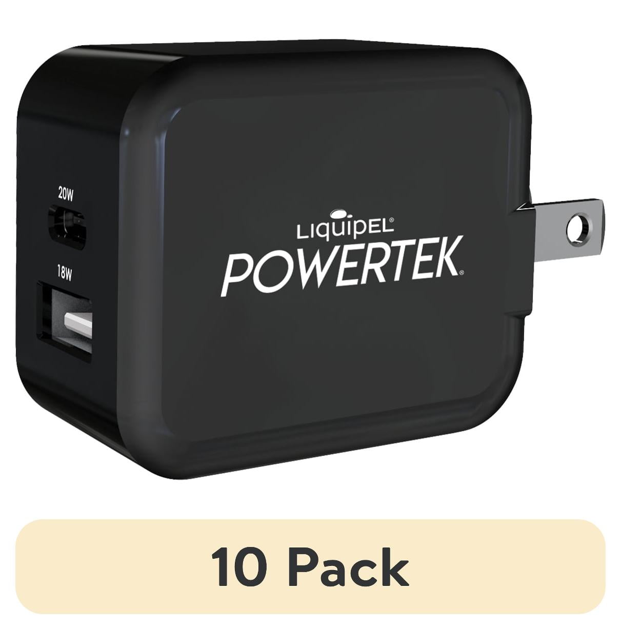 (10 pack) Liquipel Powertek USBC 20W and USBA 18W Dual Port Wall ...