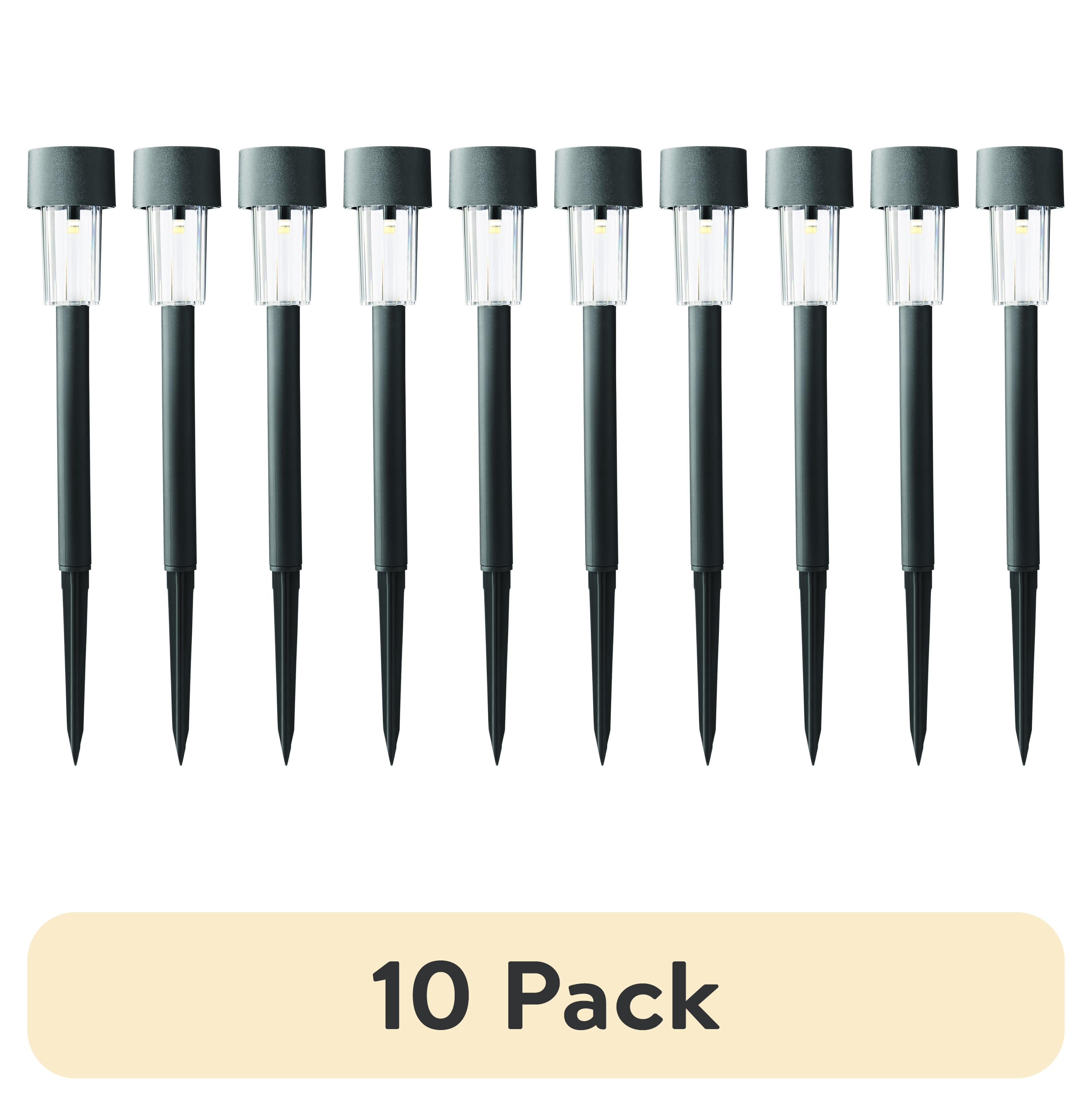 (10 pack) Mainstays Black Classic Column Solar Powered LED Path and ...