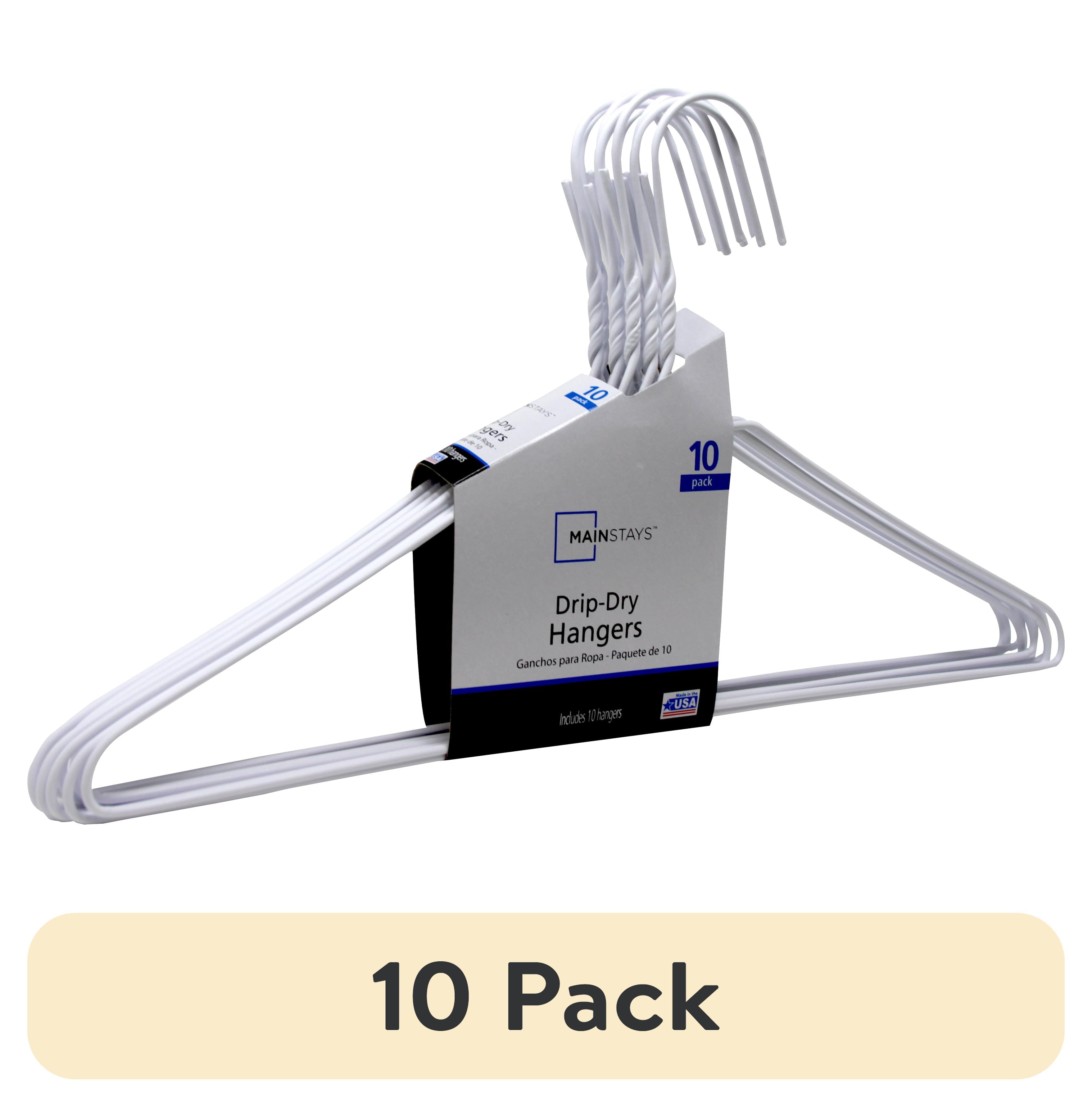 (10 pack) Mainstays Drip Dry Wire Clothing Hangers, 10 Pack, Adult ...