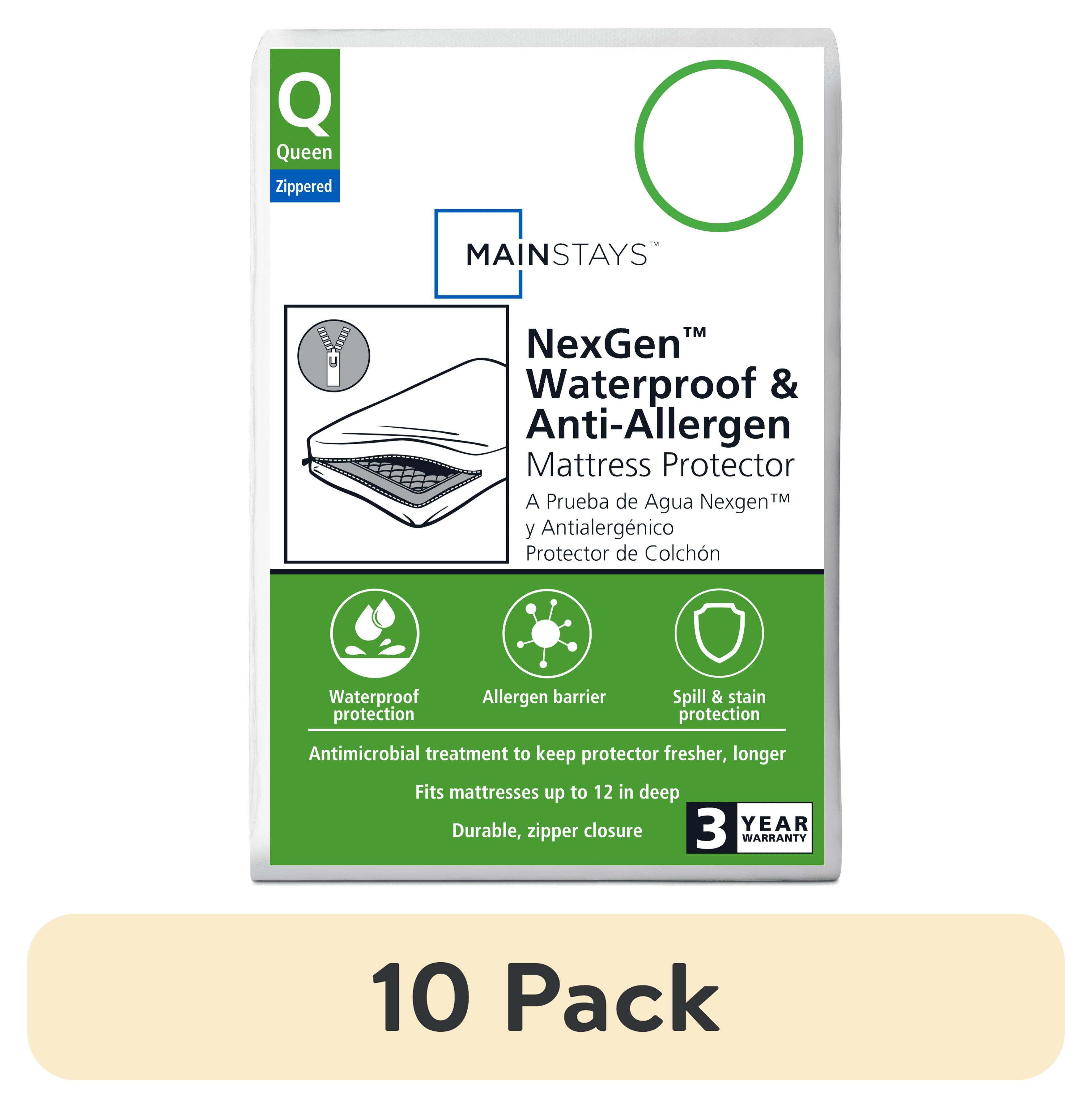 (10 pack) Mainstays NexGen Waterproof Anti-Allergen Zippered Mattress ...
