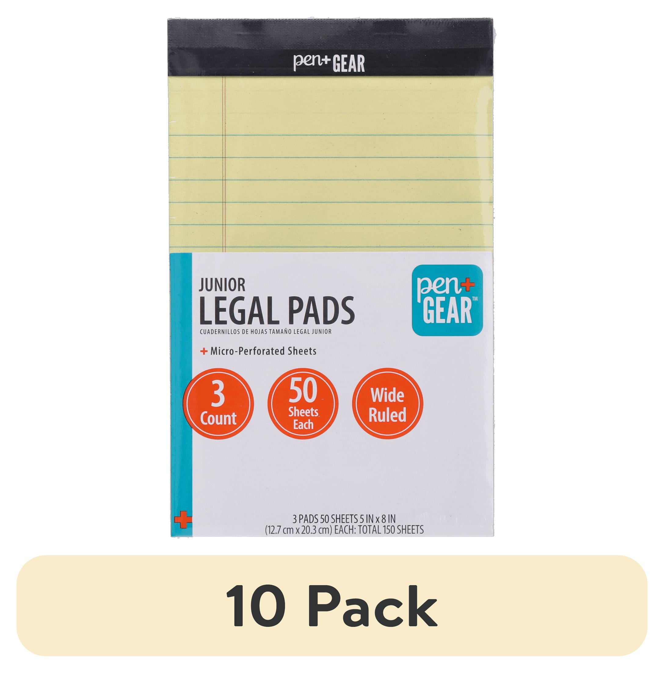 (10 pack) Pen+Gear Jr. Legal Pads, Canary Color Paper, 5" x 8", Wide ...