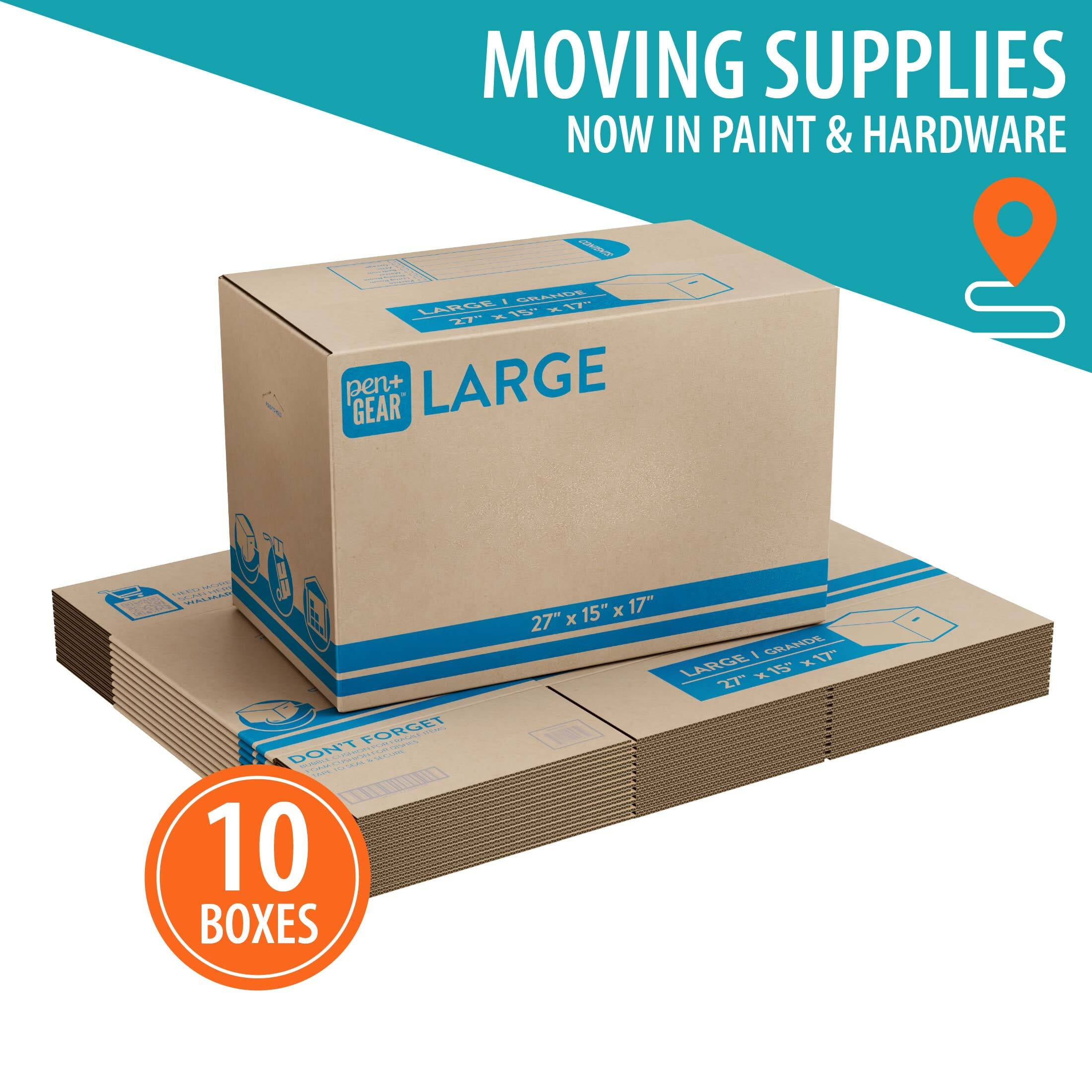 (10 pack) Pen+Gear Large Moving Boxes, 27L x 15W x 17H, Kraft - Walmart.com