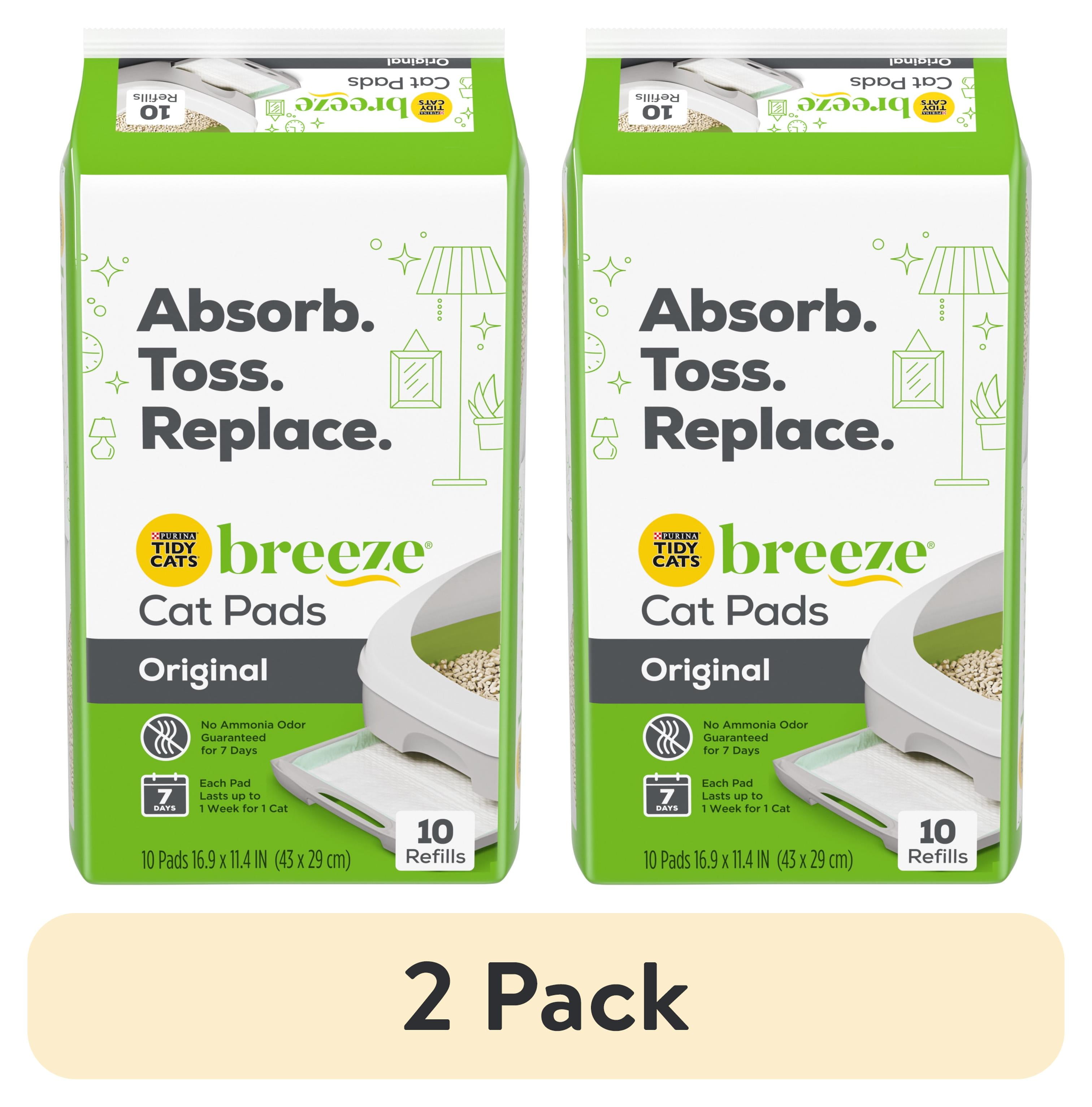 (10 pack) Purina Tidy Cats Breeze Absorbent Cat Litter Pads, 24/7 Odor ...