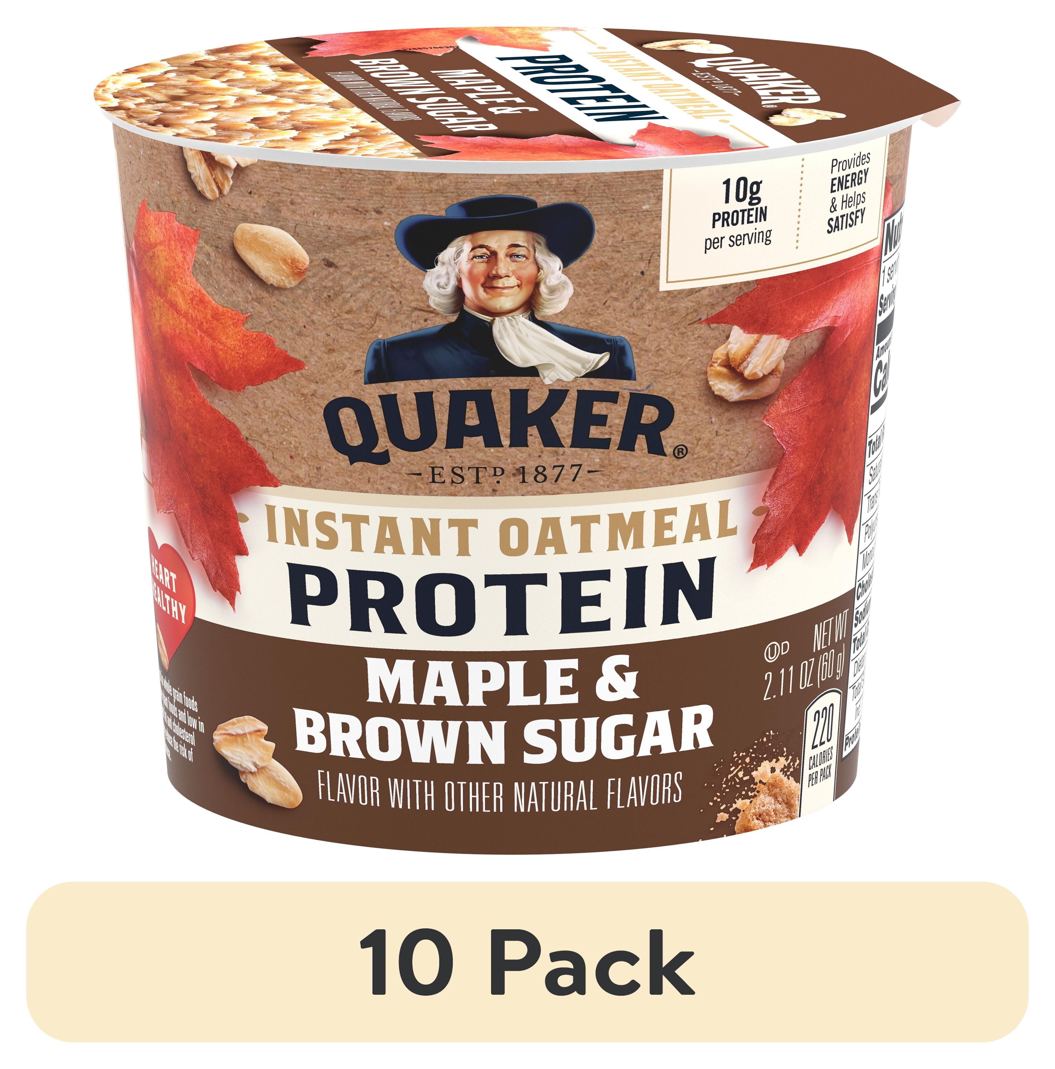 (10 pack) Quaker Protein Maple & Brown Sugar Flavored Protein Instant ...