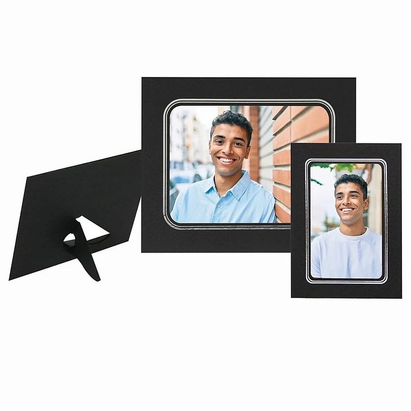 (10 pack) STERLING 4x6 dual easel cardstock frame BLACK Silver foil ...