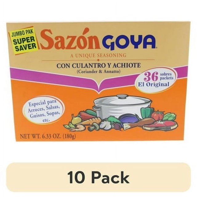 (10 pack) Sazon Goya with coriander and annatto, 6.33 Oz - Walmart.com
