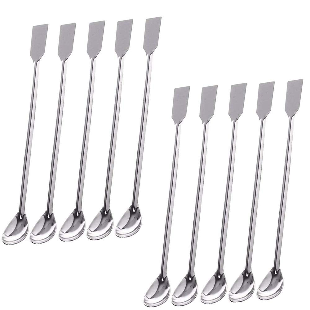 10 pack Stainless Steel Medicine Spoon Dual-Headed Micro Measuring ...