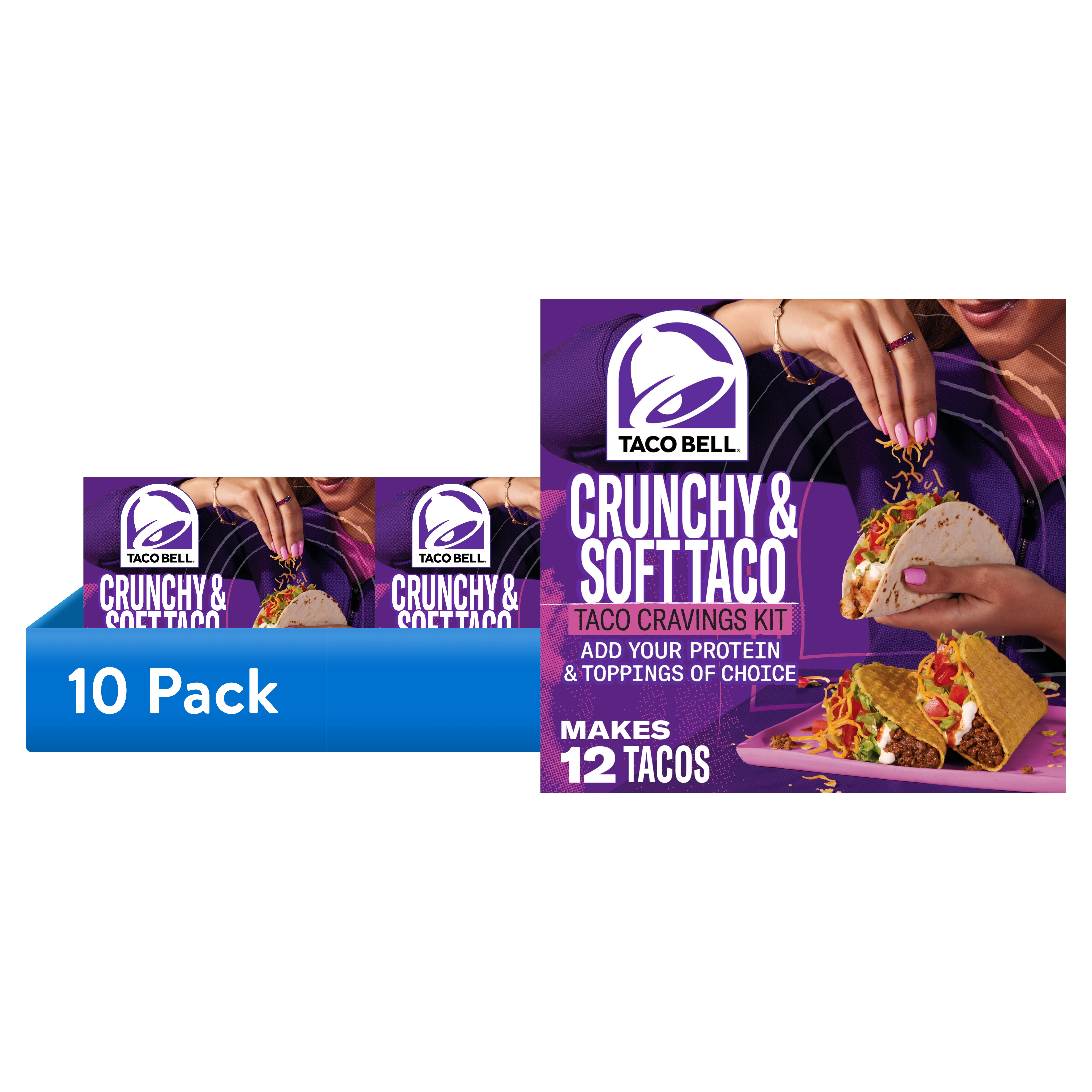 (10 pack) Taco Bell Crunchy & Soft Taco Cravings Kit with 6 Soft ...