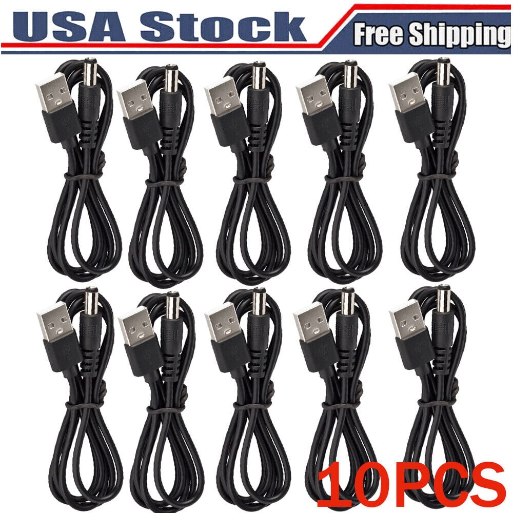 (10-pack) USB to 3.5x1.35mm Barrel Connector 5V DC Power Cable Male ...