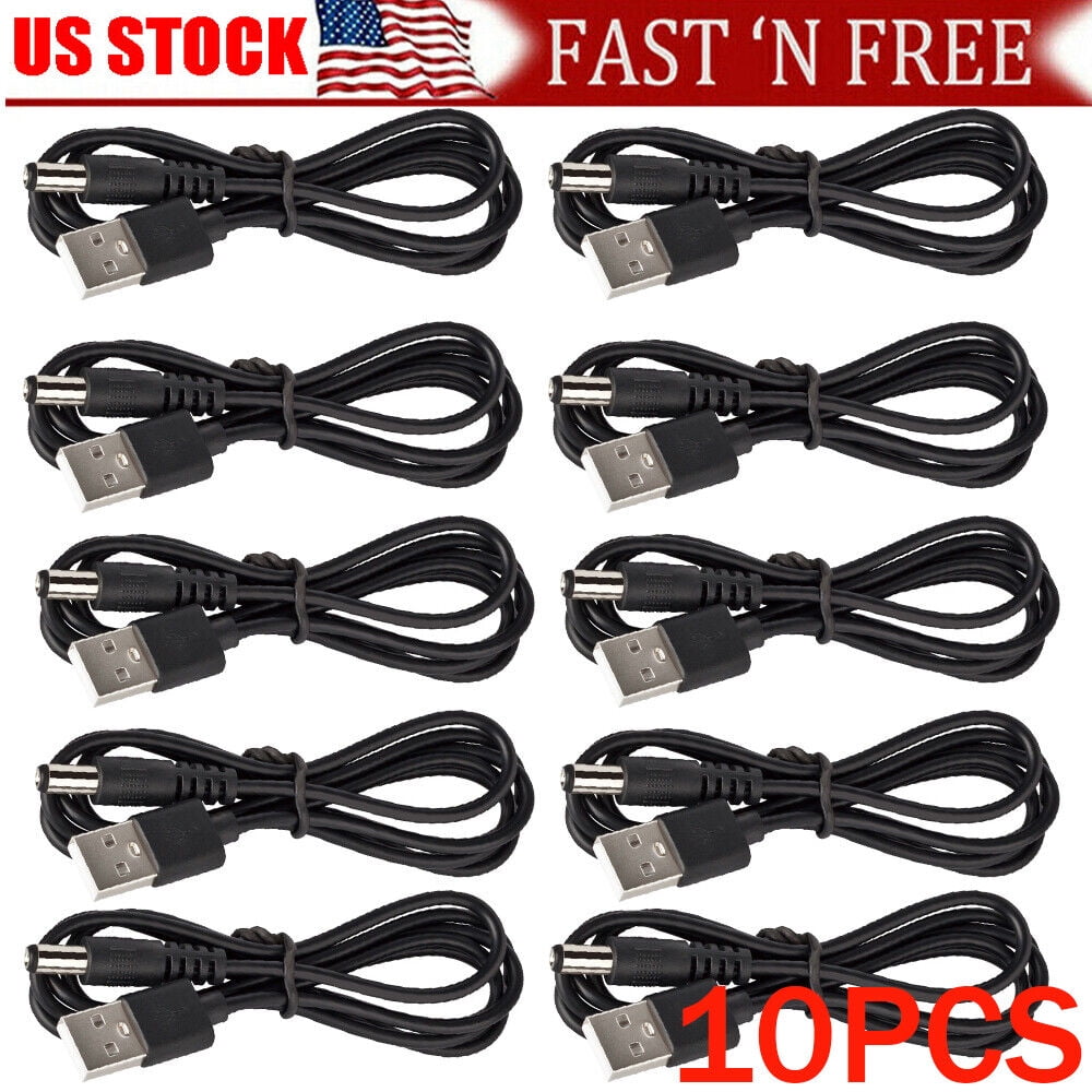(10-pack) USB to 3.5x1.35mm Barrel Connector 5V DC Power Cable Male ...