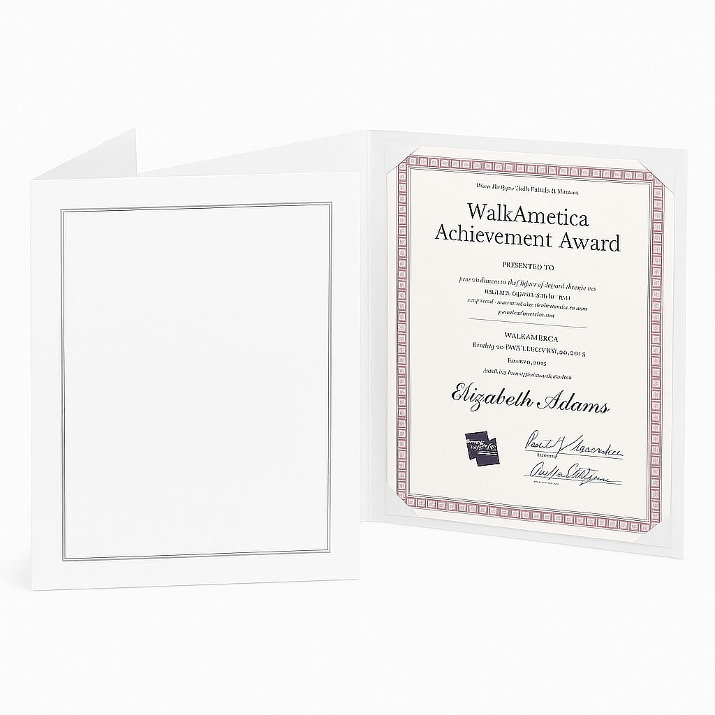 (10 pack) WHITNEY Certificate Holder 8one-half inchx11 WHITE SILVER ...