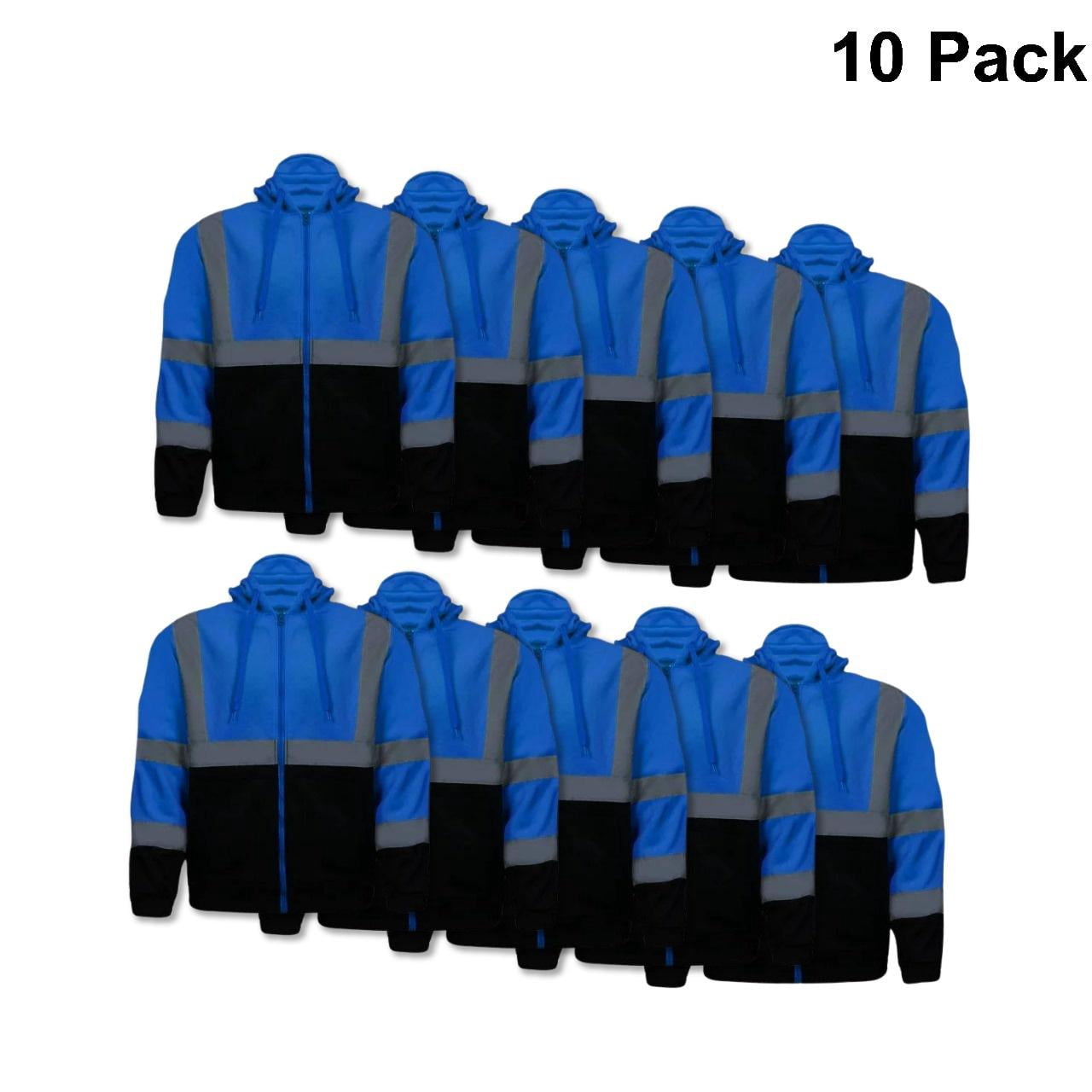 10 pack of 2-Tones Full zip Reflective Fleece Hoodie | 100% Polyester ...