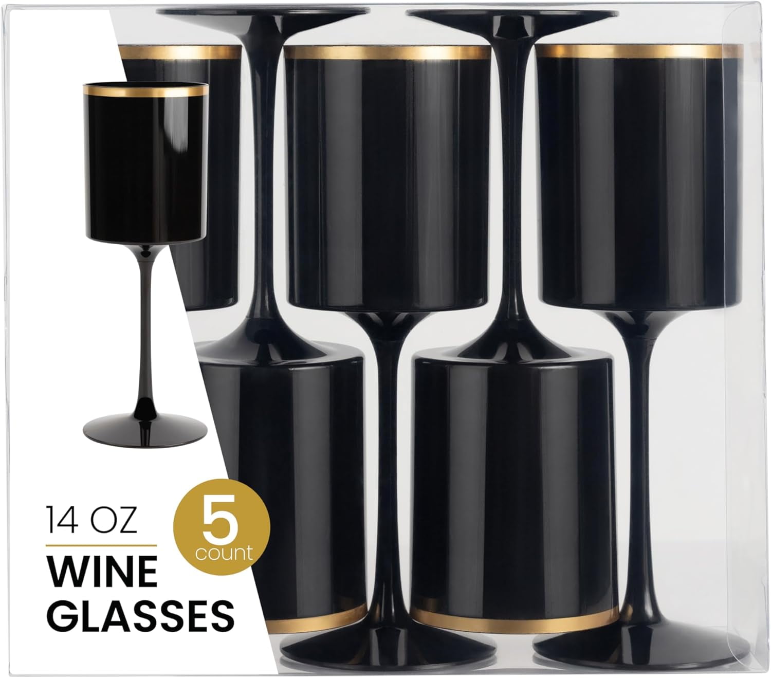 **10 pack plastic wine goblets 14 oz disposable wine glasses with stem ...