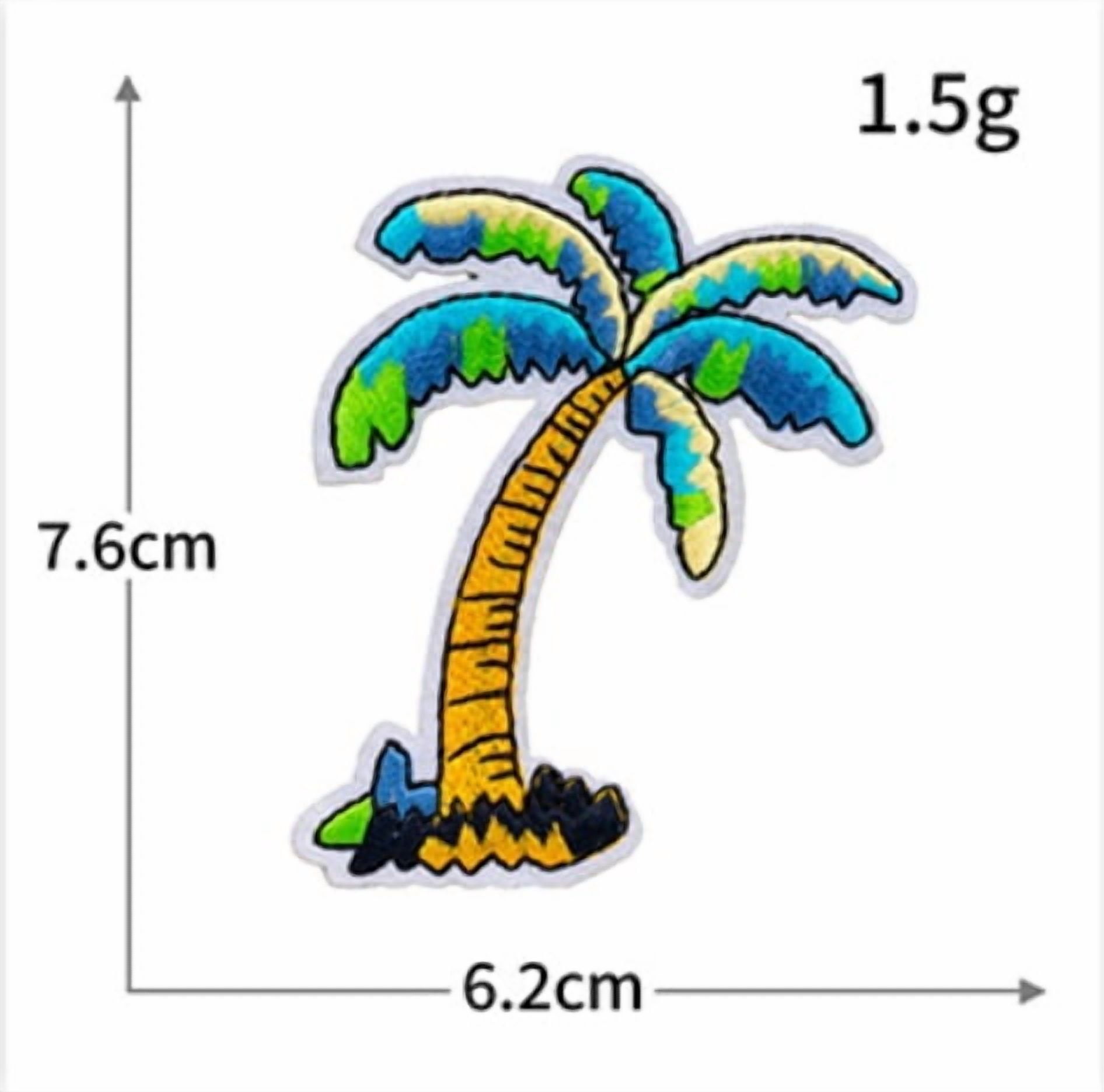 10 packs of cloth stickers green plant embroidery coconut tree series ...