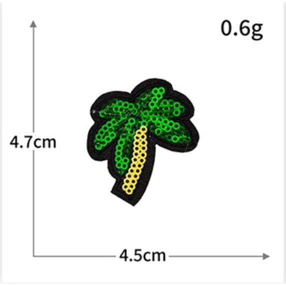 10 packs of cloth stickers green plant embroidery coconut tree series ...