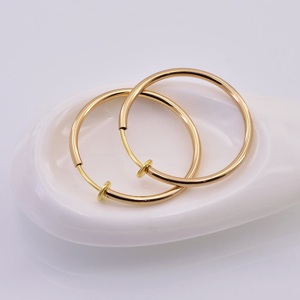 10 pair Electroplate Brass Retractable Clip-on Earrings Non Piercing ...