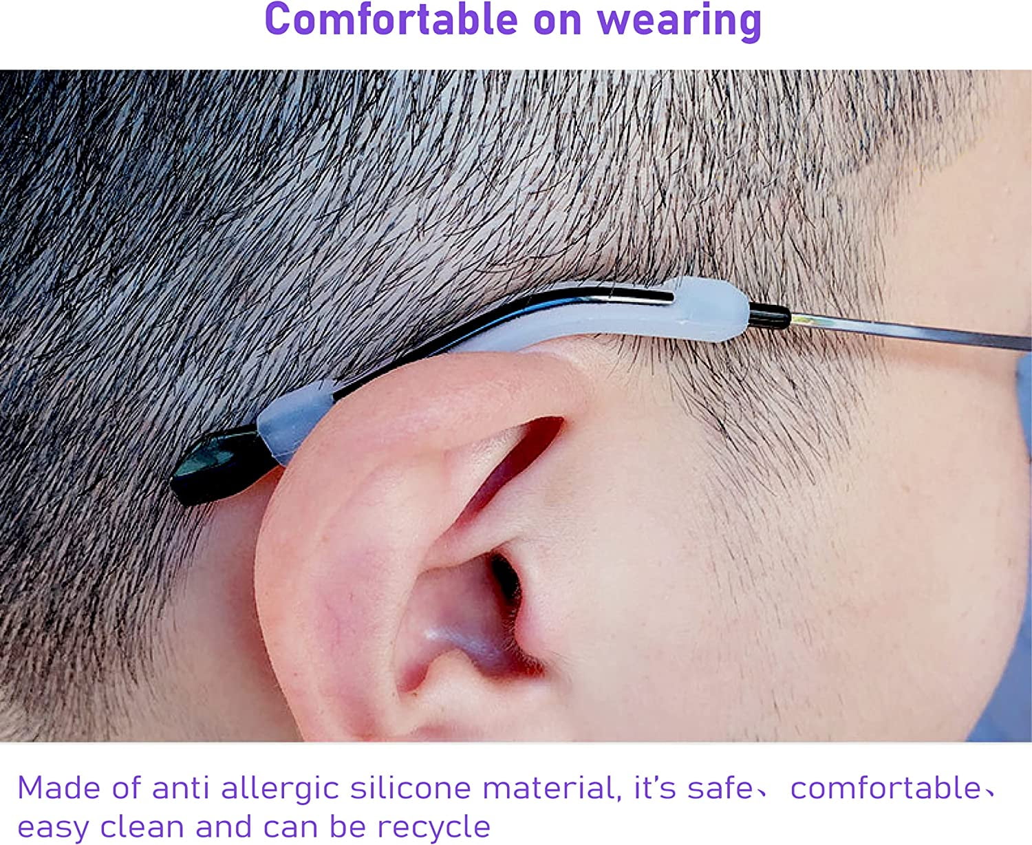 10 pairs silicone glasses temple tips elastic sleeve eyeglass retainer ...