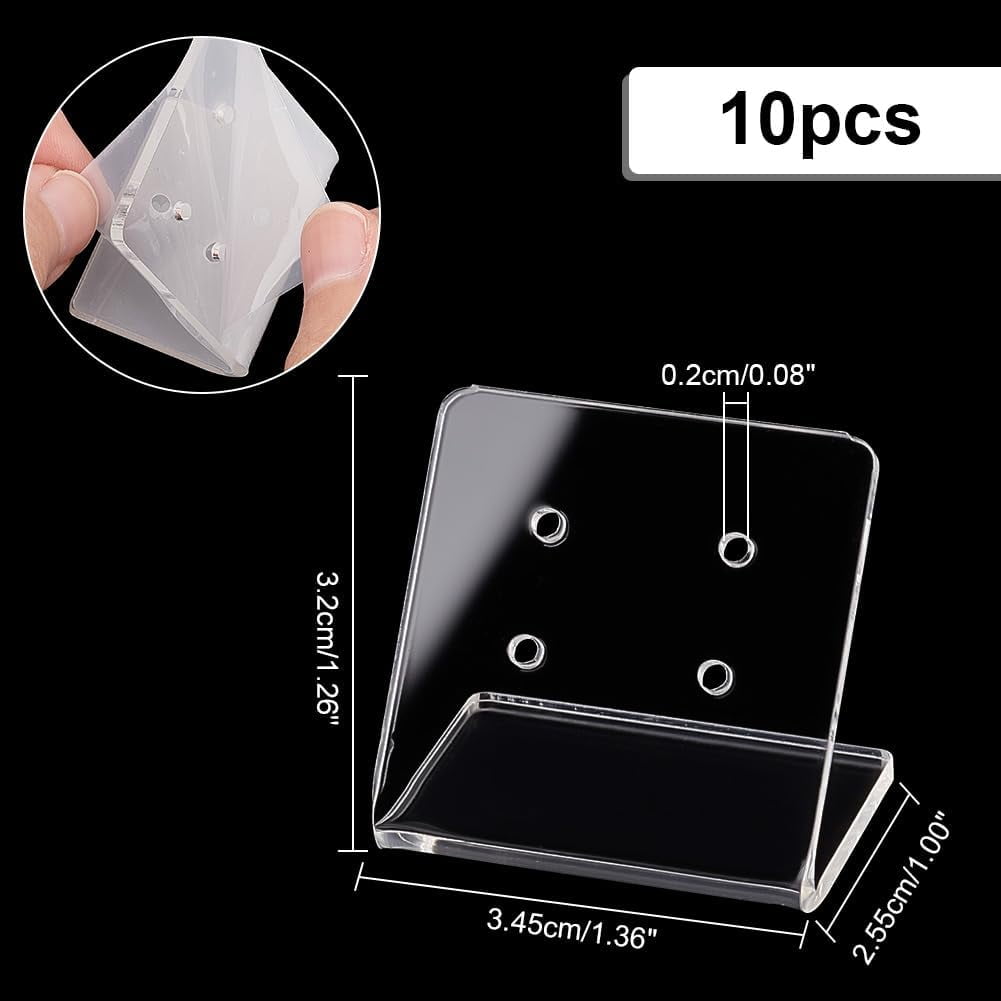 10 pc 10pcs Acrylic Earring Display Stand Clear Earring Holder Necklace ...