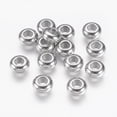 10 pc 201 Stainless Steel Beads with Rubber Inside Slider Beads ...