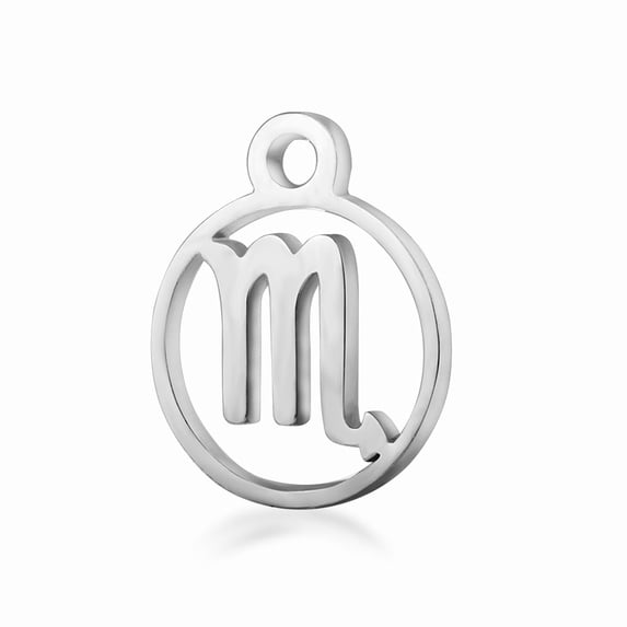 10 pc 201 Stainless Steel Charms Flat Round with Constellation ...