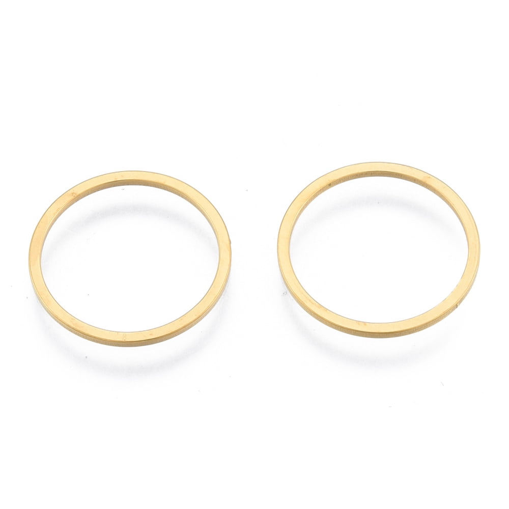 10 pc 201 Stainless Steel Linking Rings Round Ring Golden 16x1mm Inner ...
