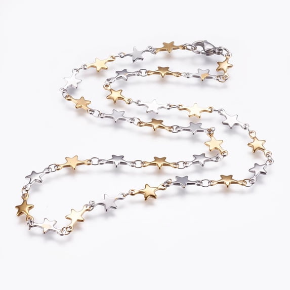 10 pc 304 Stainless Steel Chain Necklaces with Lobster Claw Clasps Star ...