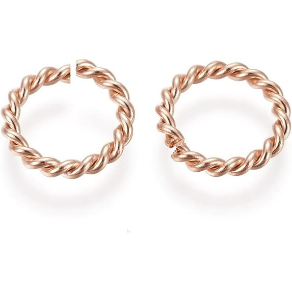 10 pc 304 Stainless Steel Jump Rings Open Jump Rings Twisted Rose Gold ...