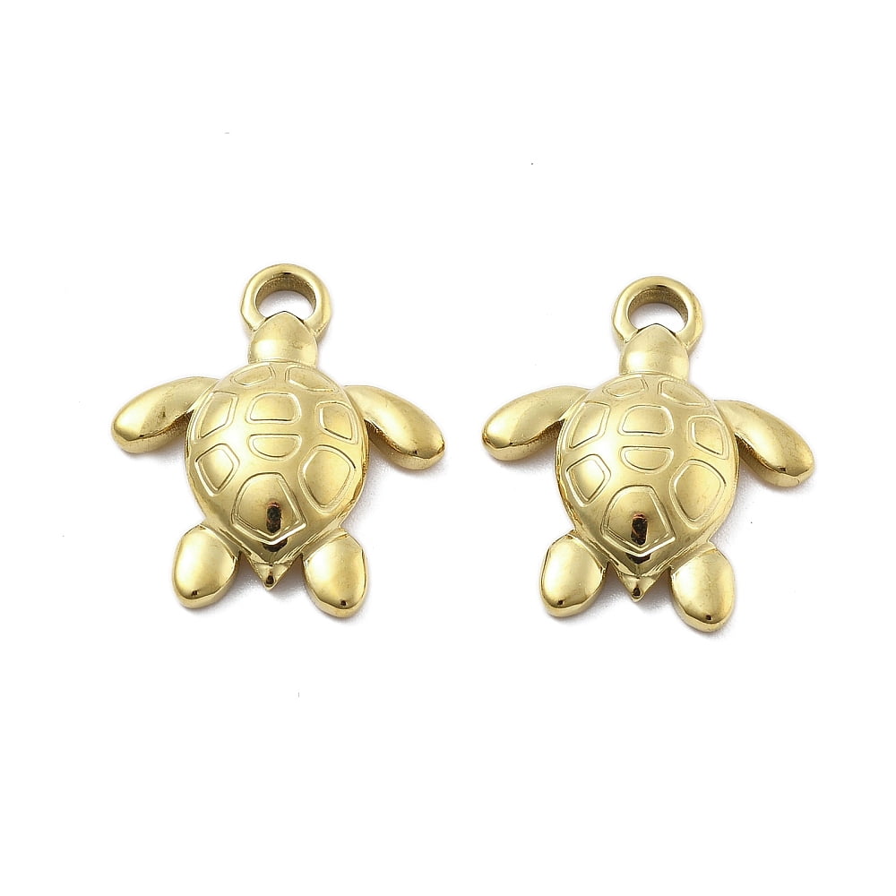10 pc 304 Stainless Steel Pendants Ion Plating(IP) Sea Animals Tortoise ...