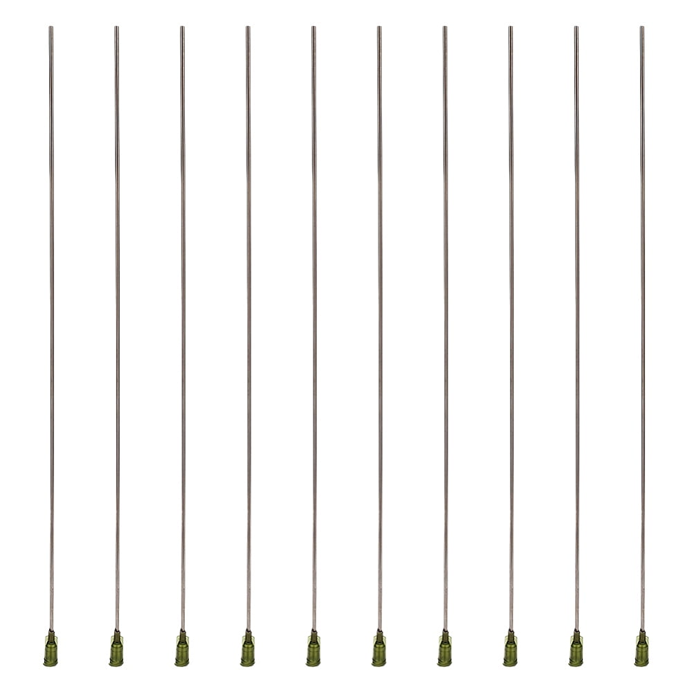 10 pc 304 Stainless Steel with Plastic Blunt Tip Dispensing Needle Long ...