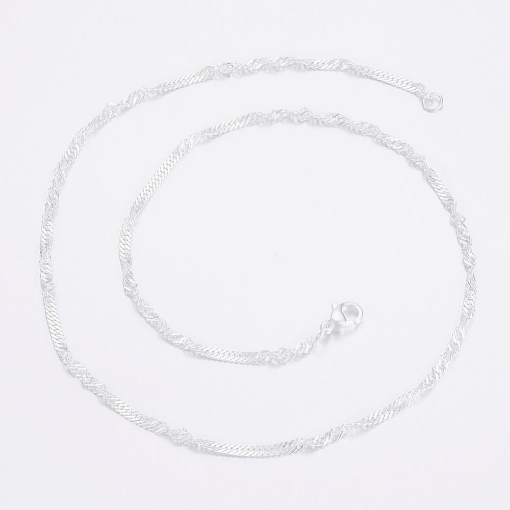 10 pc 304 Stainless Steel Singapore Chain Necklaces Water Wave Chains ...