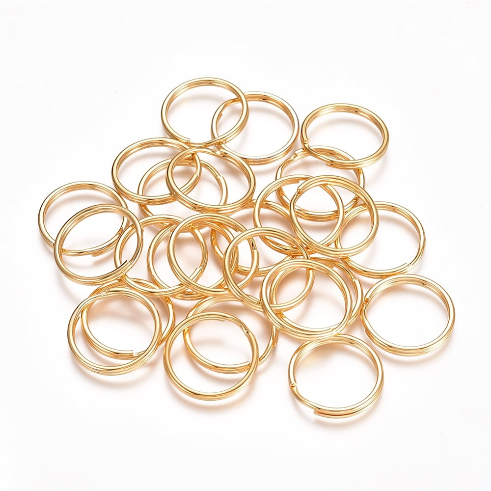 10 pc 304 Stainless Steel Split Rings Double Loops Jump Rings Golden ...
