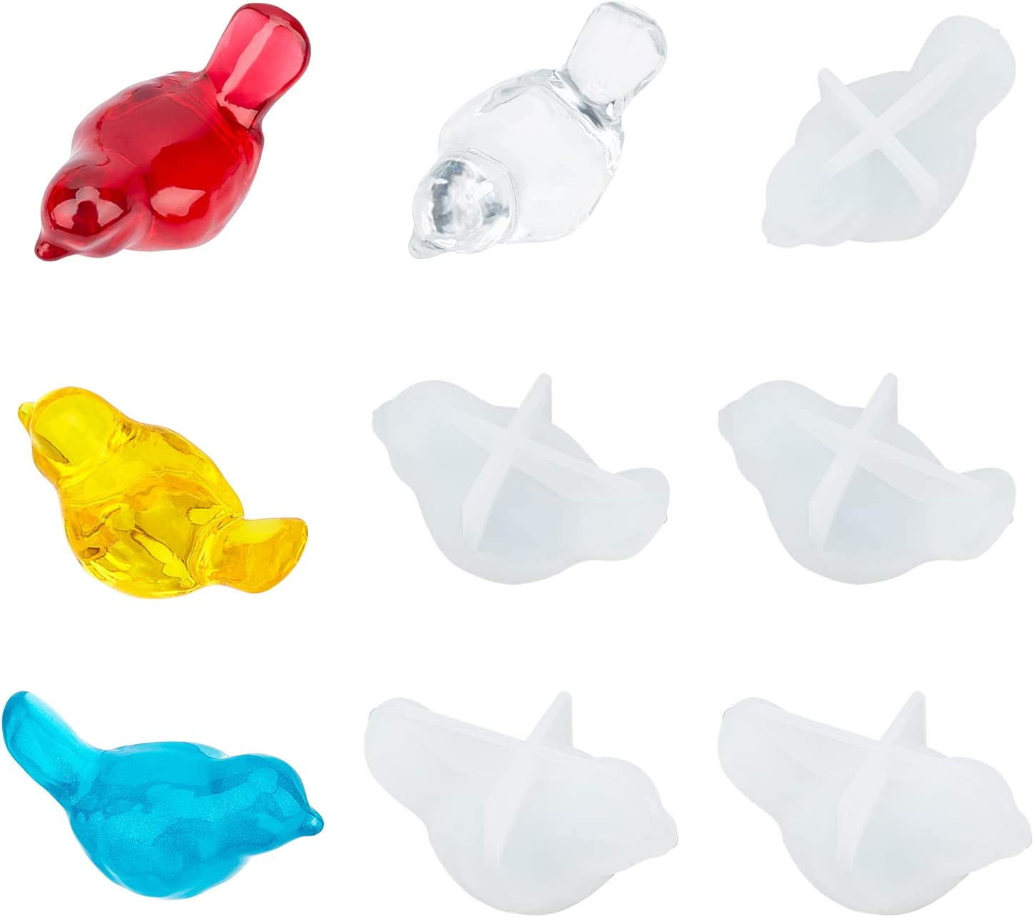 10 pc 3D Bird Silicone Molds Resin Casting Molds For UV Resin Epoxy ...