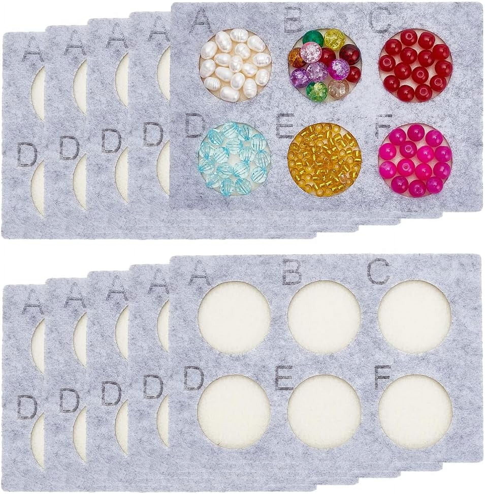 10 pc 6-Hole Felt Bead Design Boards for Beads Storage Rectangle Dark ...