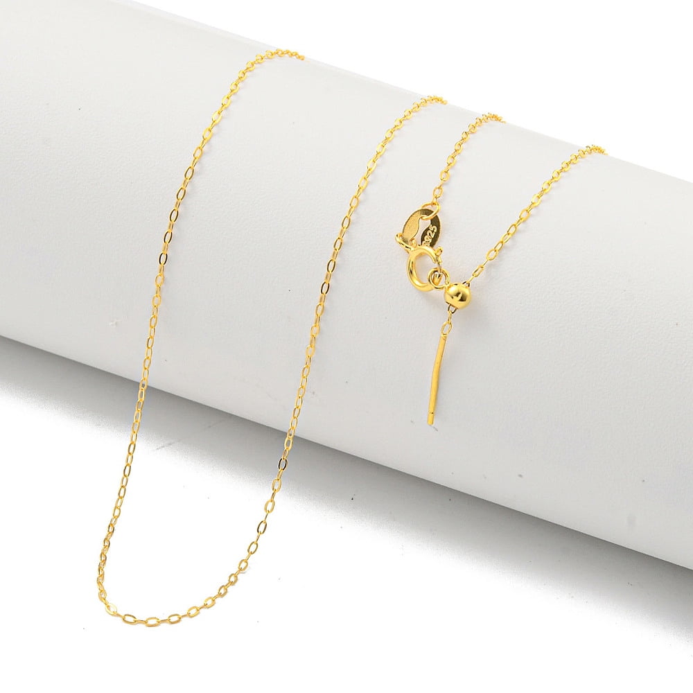 10 pc 925 Sterling Silver Cable Chain Necklaces with 925 Stamp Real 18K ...